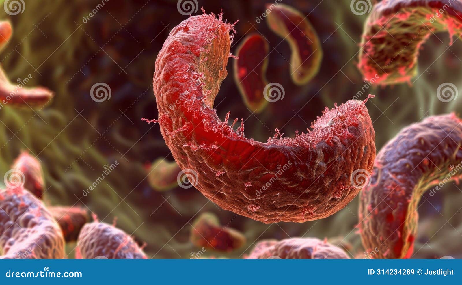 A Highly Magnified Image of a Sickle Cell the Abnormal Shape Indicative ...