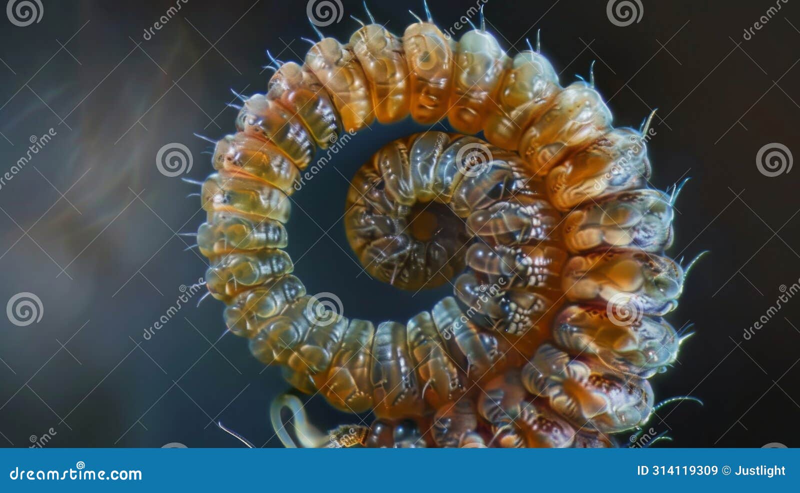 A Highly Magnified Image of a Tiny Insect Larvae with Its Soft and ...