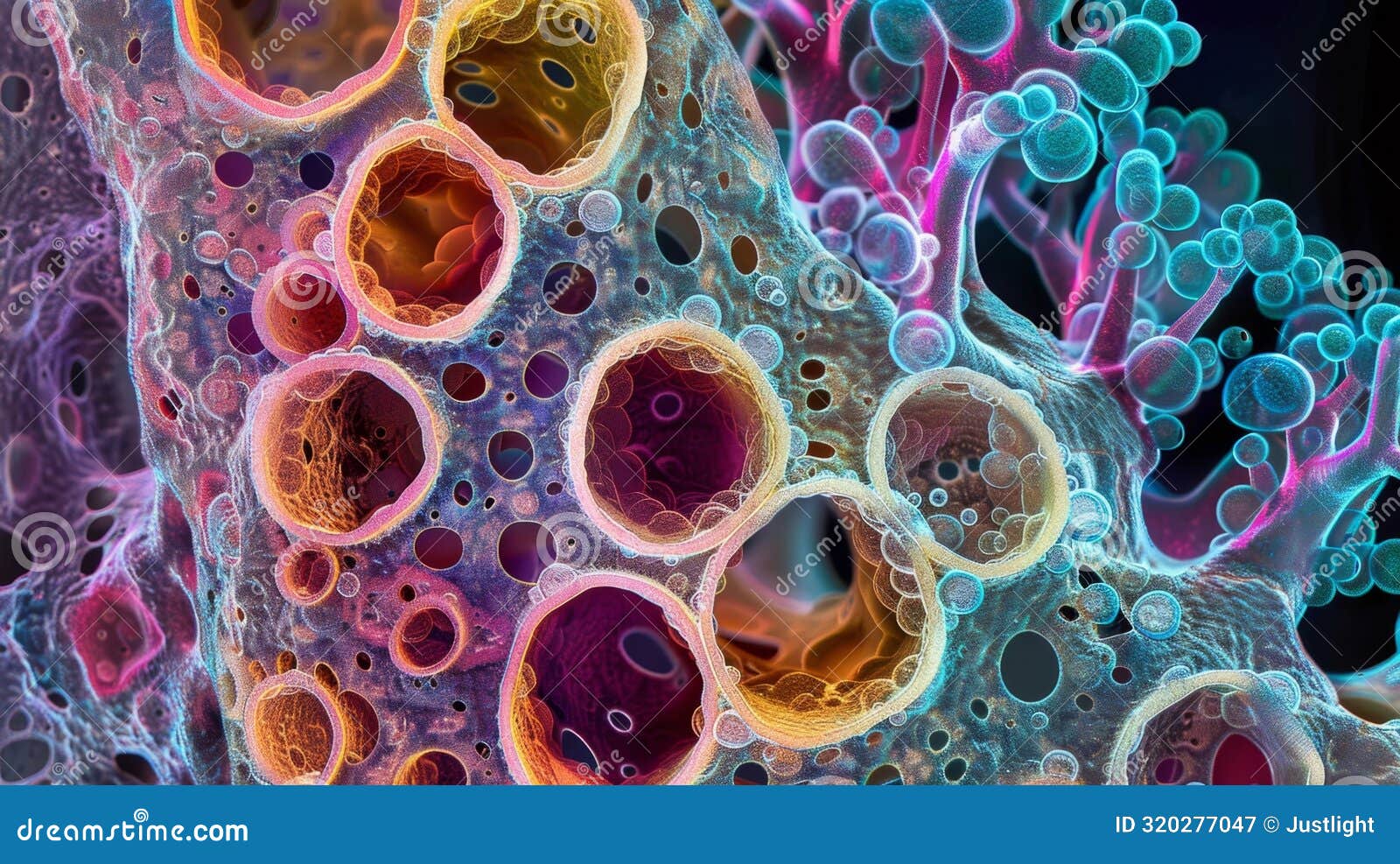 Highly Magnified Image Of A Presynaptic Neuron Releasing ...