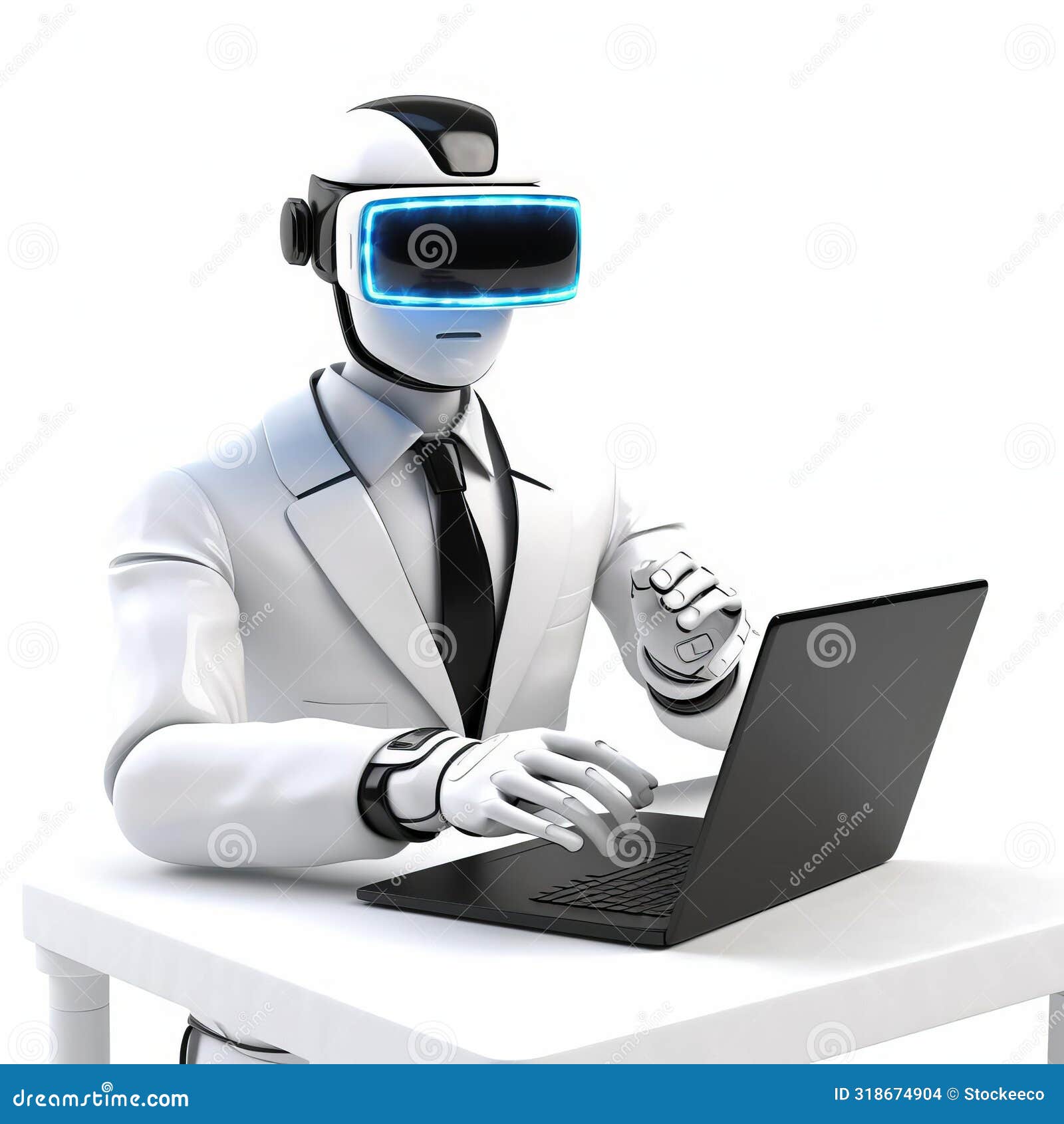 Highly Realistic 3d Male Virtual Assistant Isolated Background Stock ...
