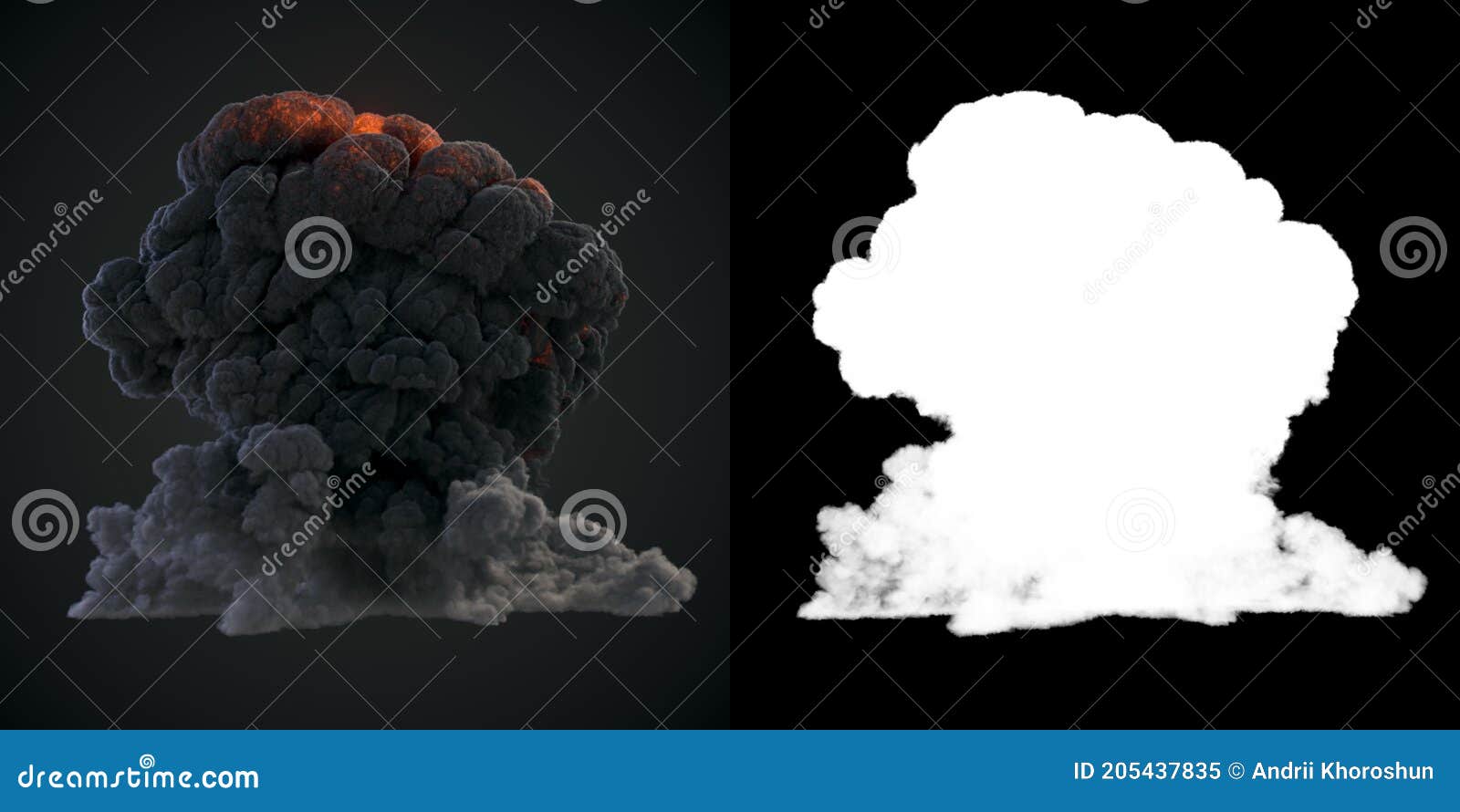 Highly Realistic Fire Explosions with Dark Smoke and Alpha Matte 3d ...