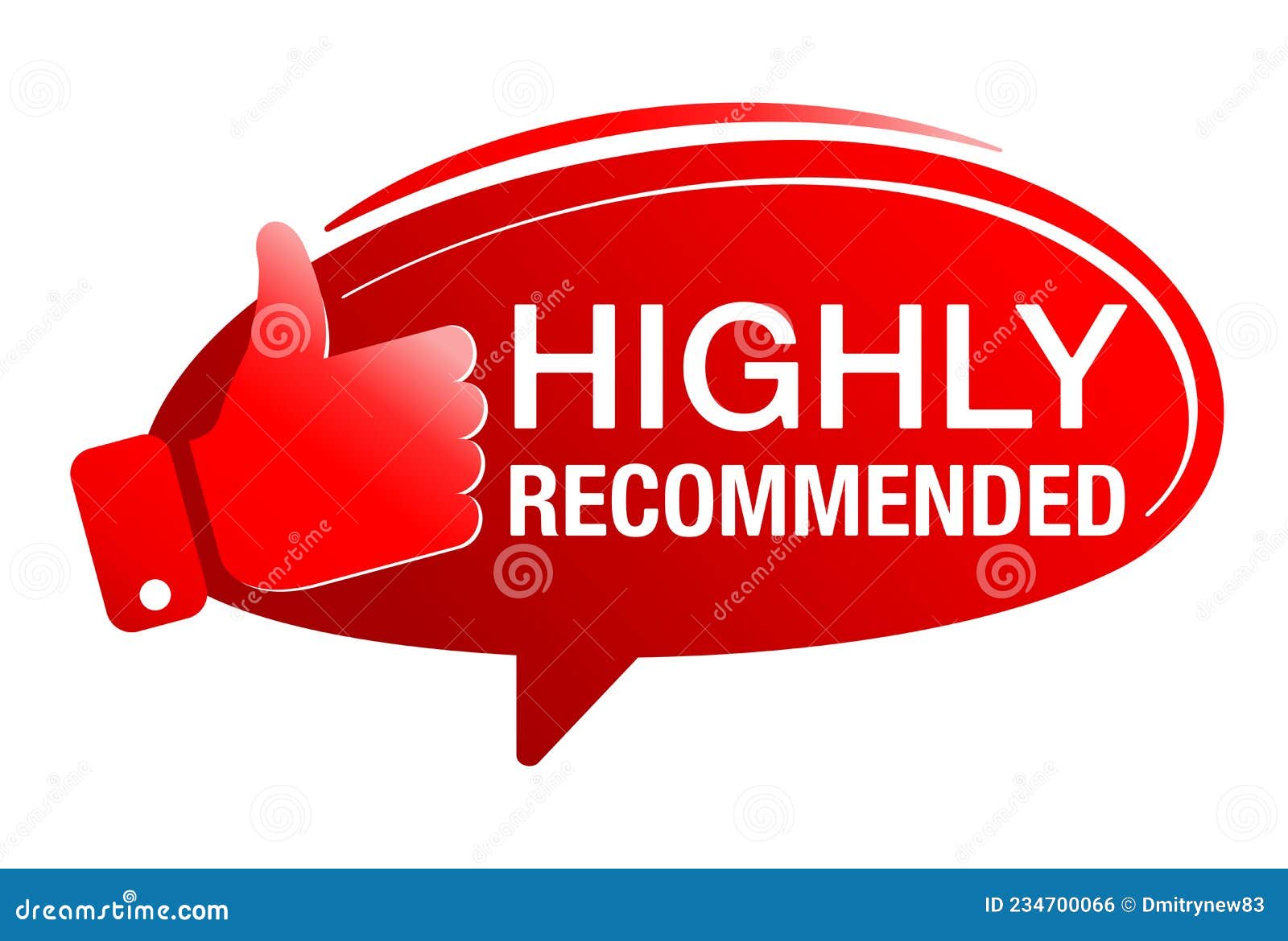Highly Recommended Bubble with Thumbs Up Stock Vector - Illustration of ...