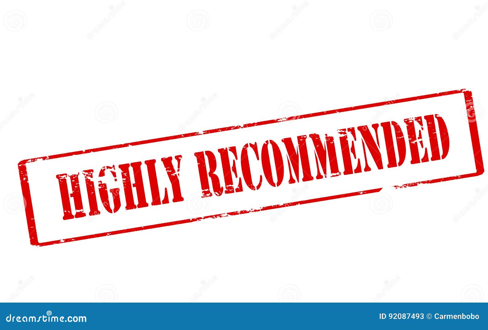 Highly recommended stock illustration. Illustration of stamp - 92087493