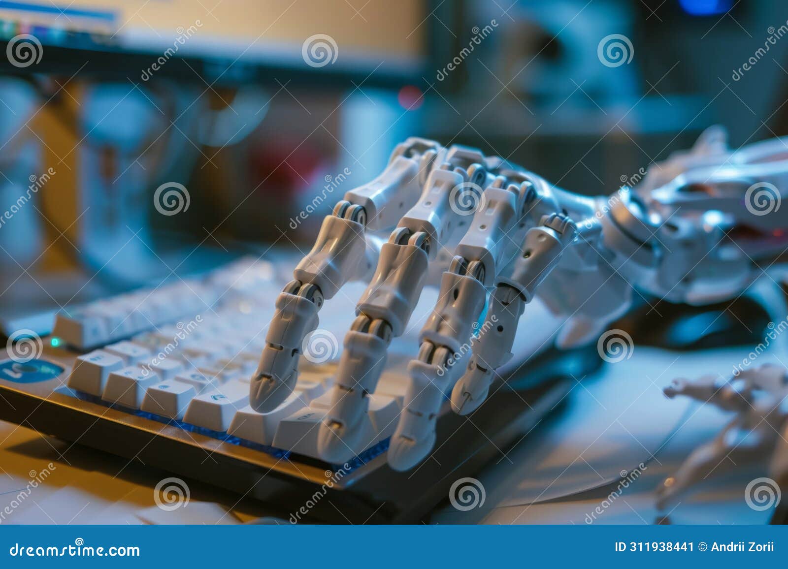 Prosthetic Hand Typing stock image. Image of capabilities - 311938441