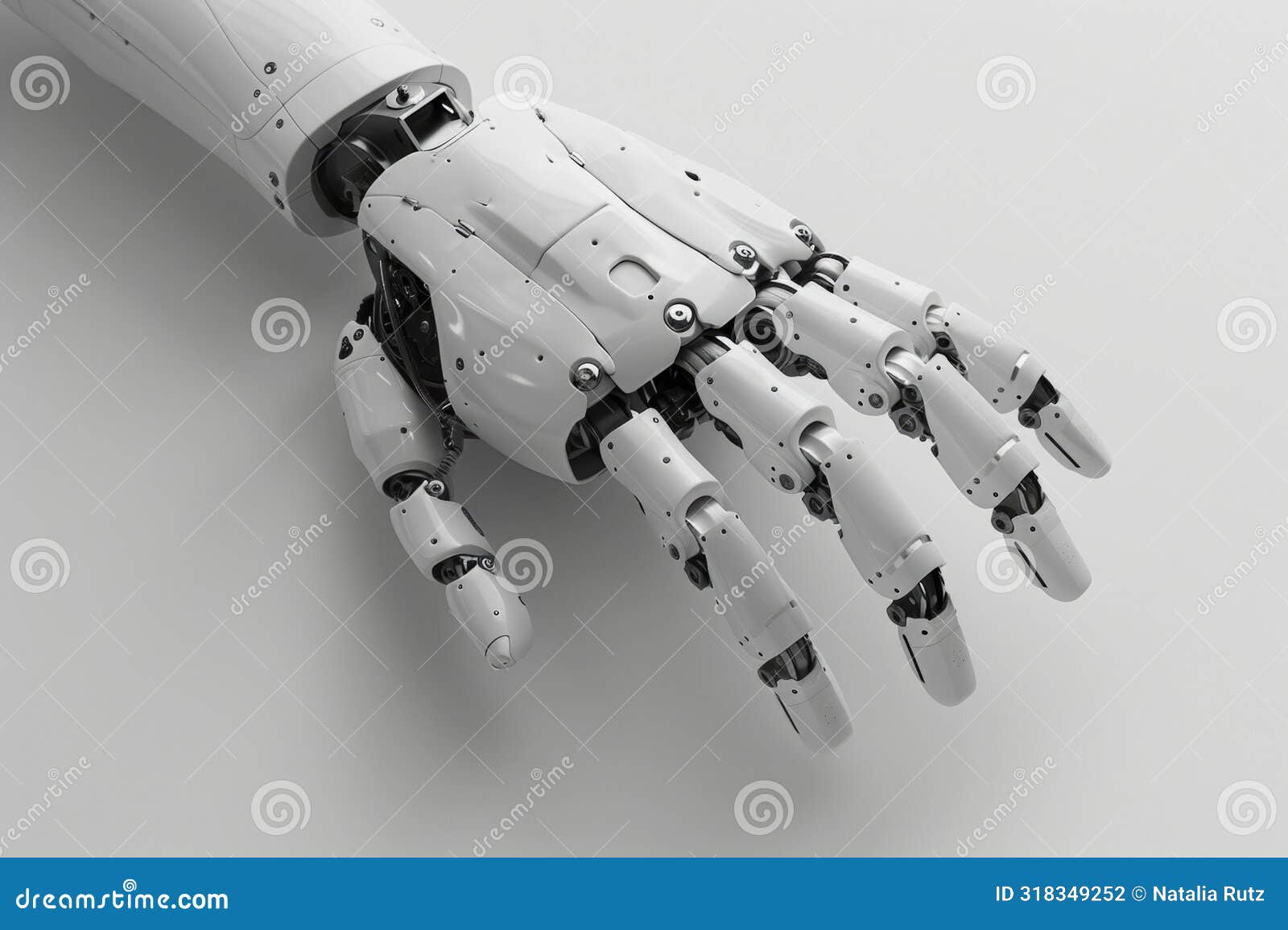 Highly Sophisticated White Robotic Hand Demonstrating Cutting-edge ...