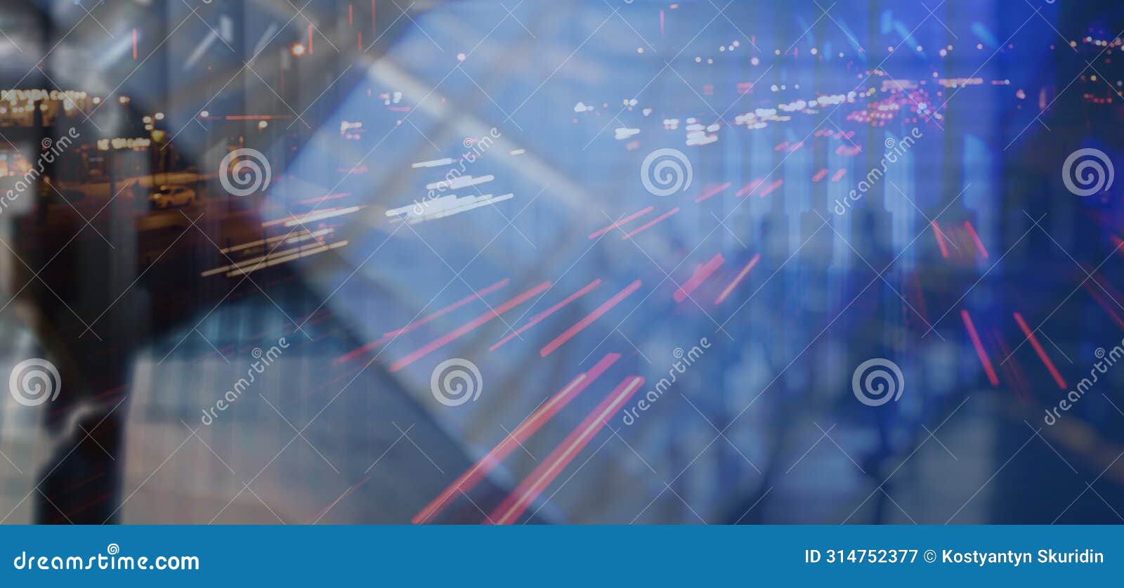 Highly Technical Modern Urban Background with Movement and Overlay ...