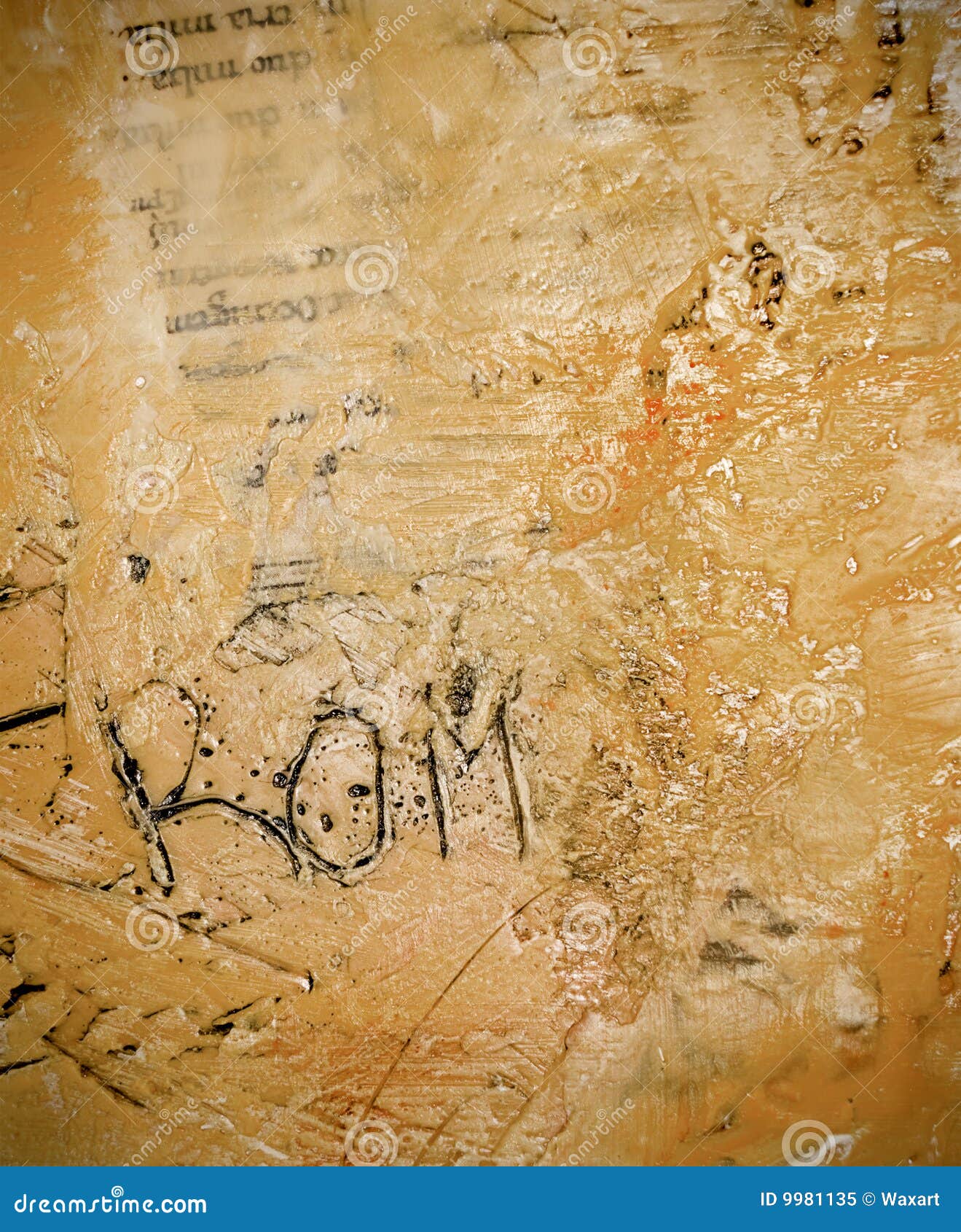 Highly Textured Wax Surface with Etched Text Stock Image - Image of ...