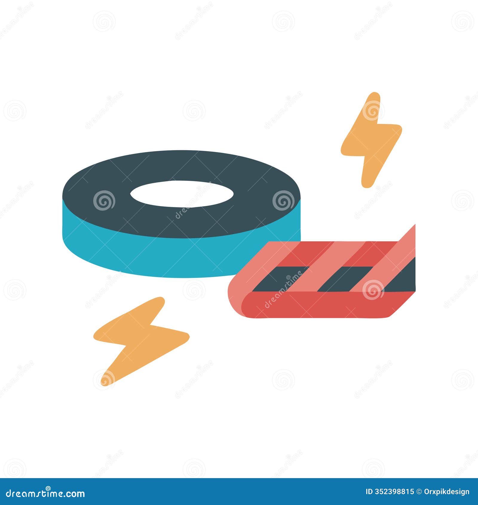 Highly Visible Flashing Tape For Signaling Cartoon Vector ...