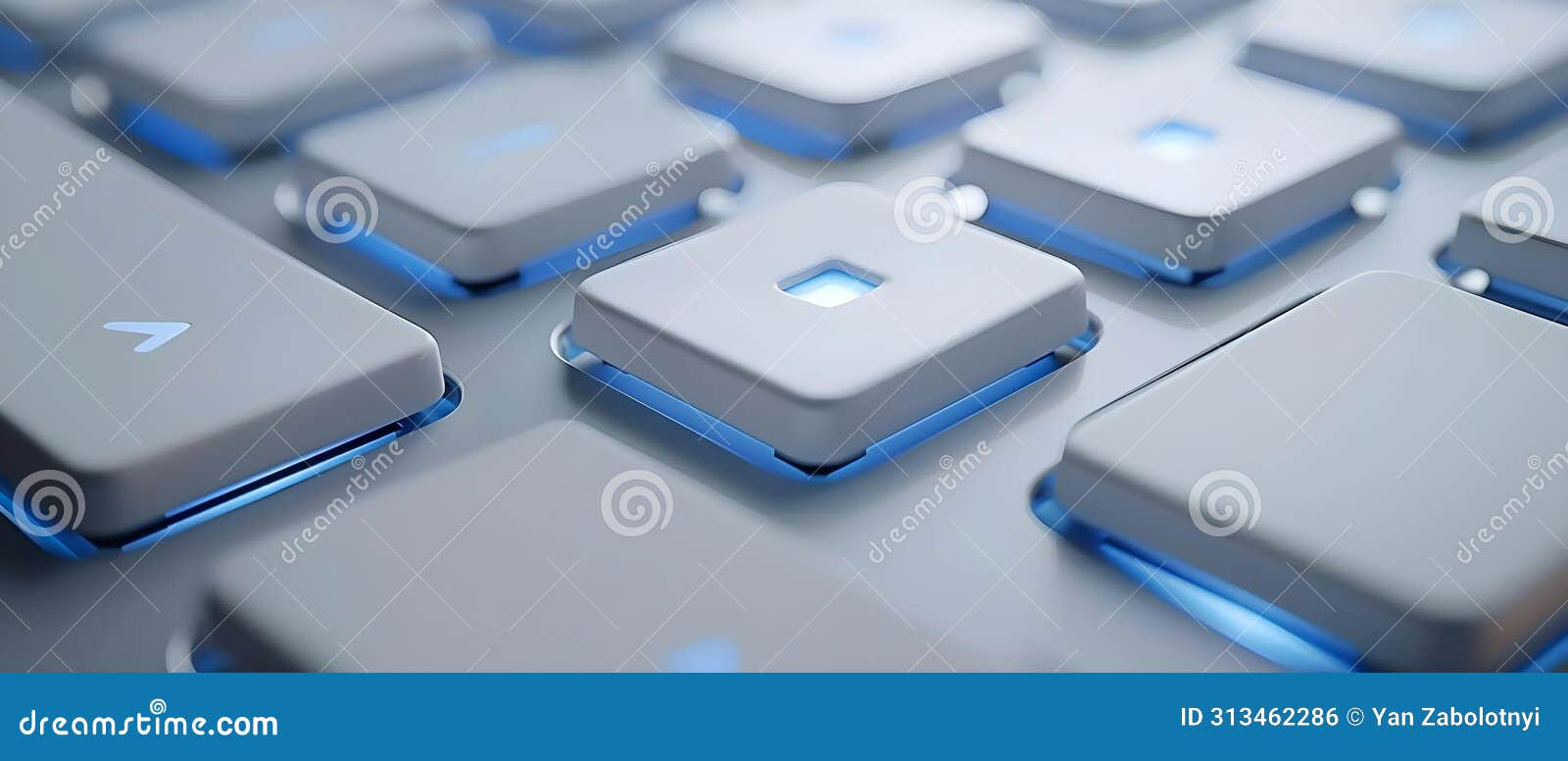 3d Rendering Of A Keyboard With Blue Subscribe Button Stock Photography ...