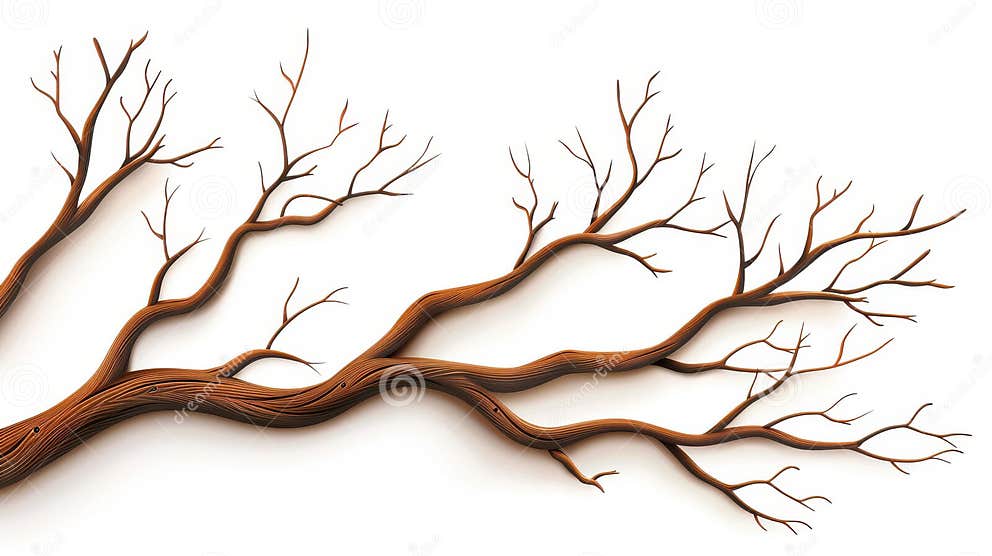 Highquality Isolated Tree Branch Cutout for Design Projects on White ...
