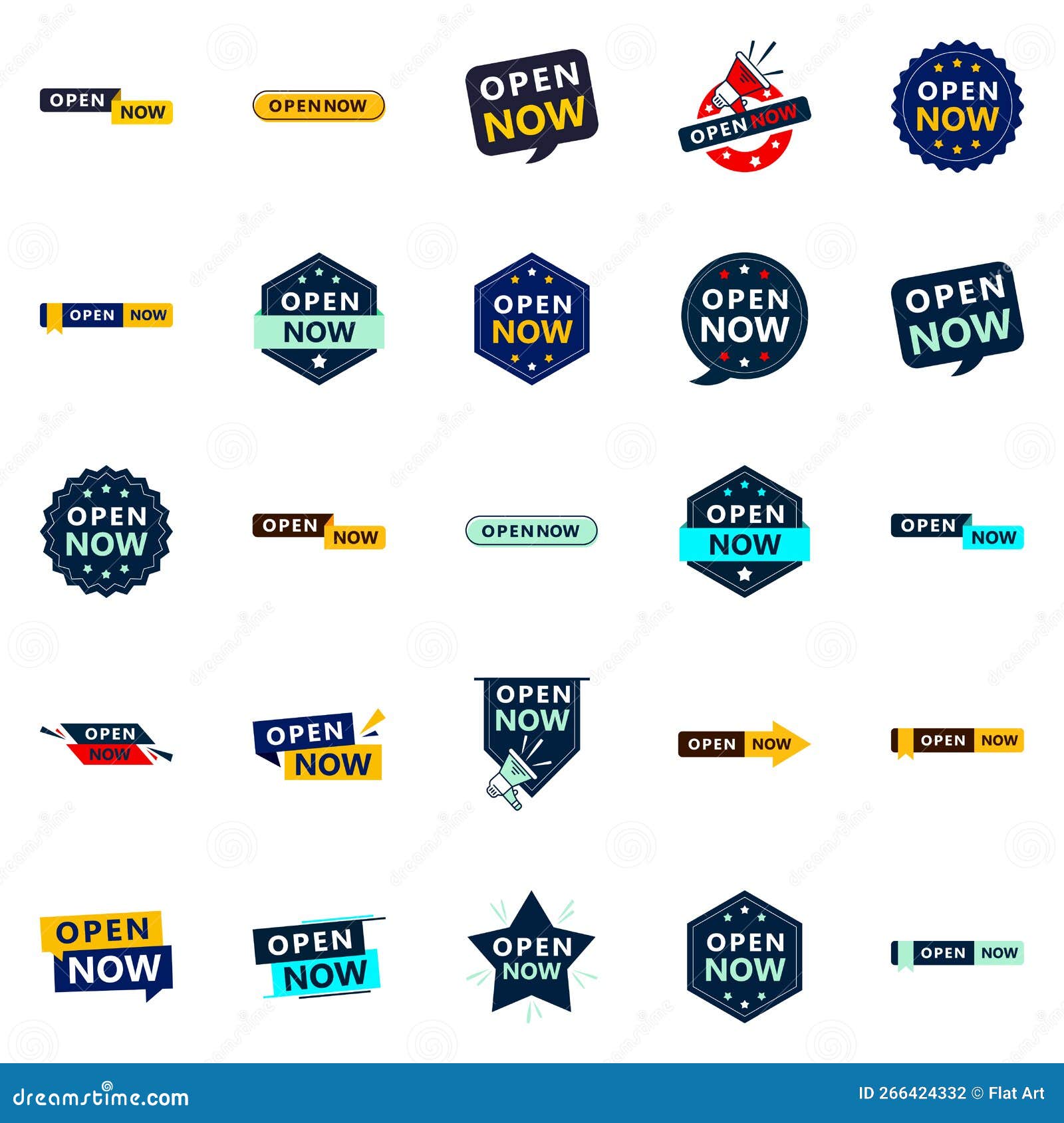 25 Highquality Open Now Sign Templates Stock Vector - Illustration of ...
