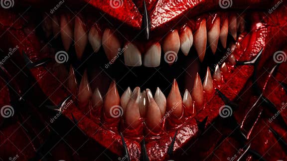 Highres Image of Devilish Grin with Sharp Teeth Wicked Smile, Emanating ...