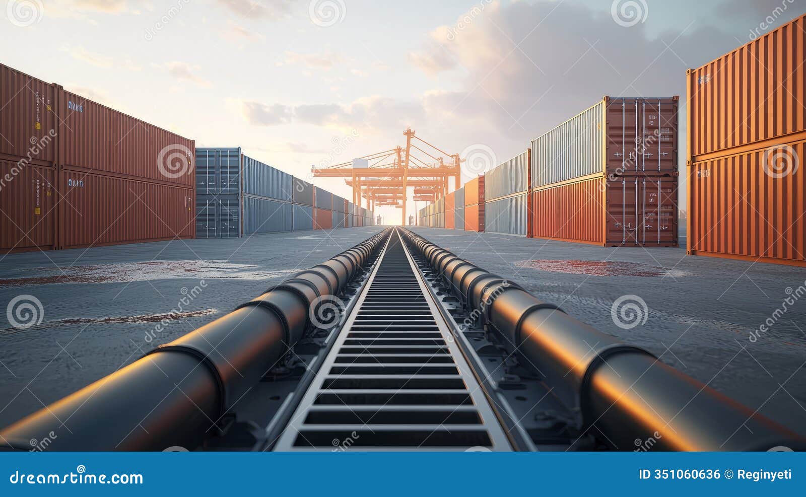 Highresolution 3D Illustration of Isolated Container Yard Drainage ...