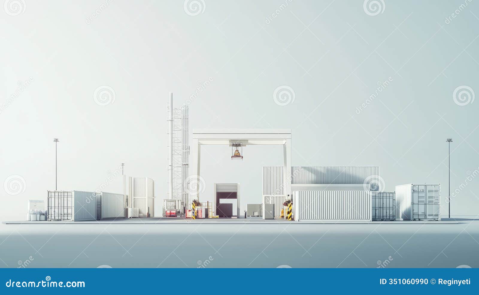 Highresolution 3D Render of Container Terminal Operations Stock ...