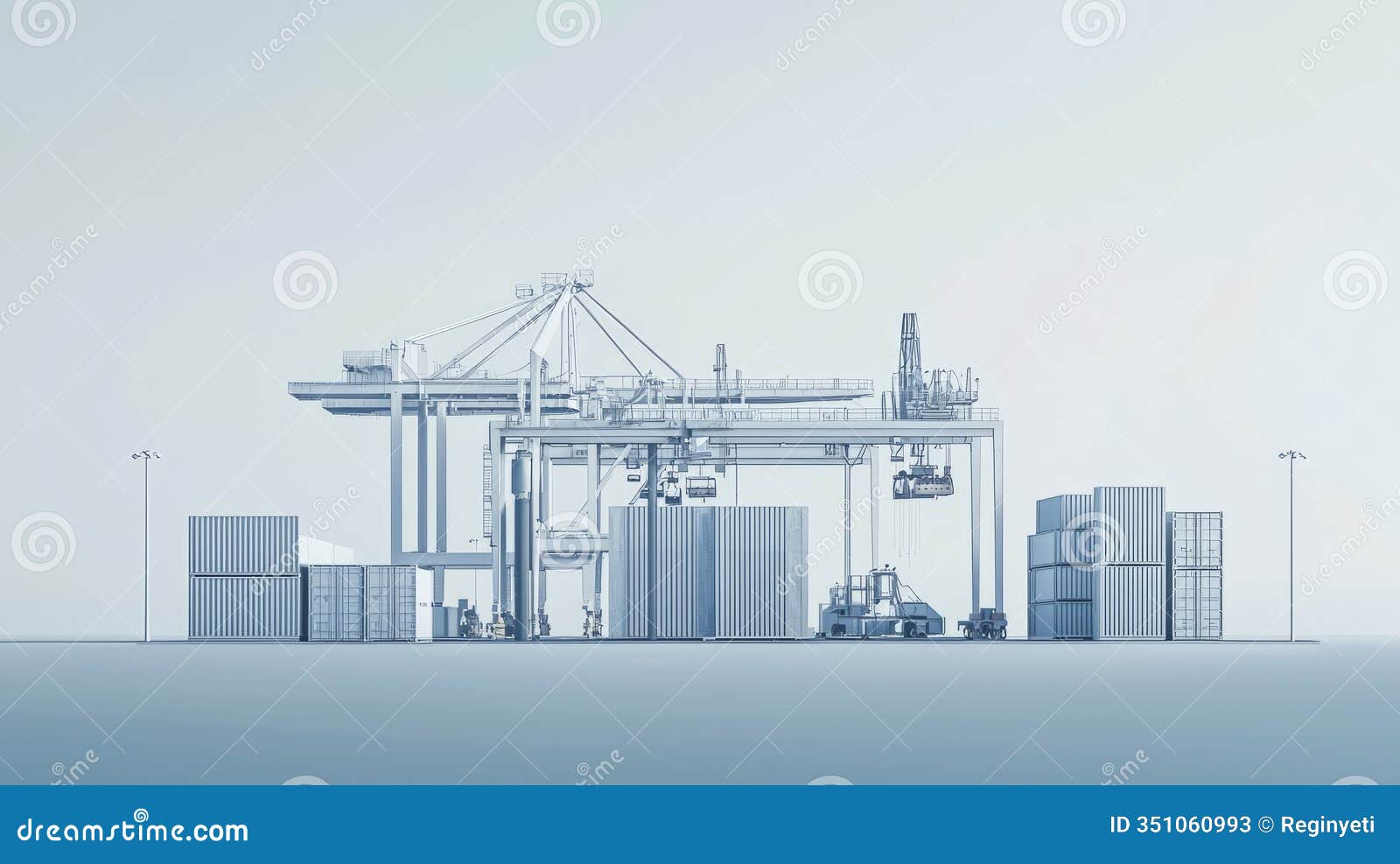 Highresolution 3D Render of Container Terminal Operations Stock ...