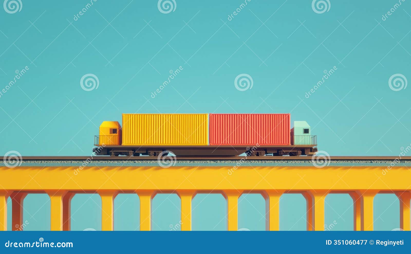 Highresolution 3D Rendering of Isolated Minimalist Container Train ...