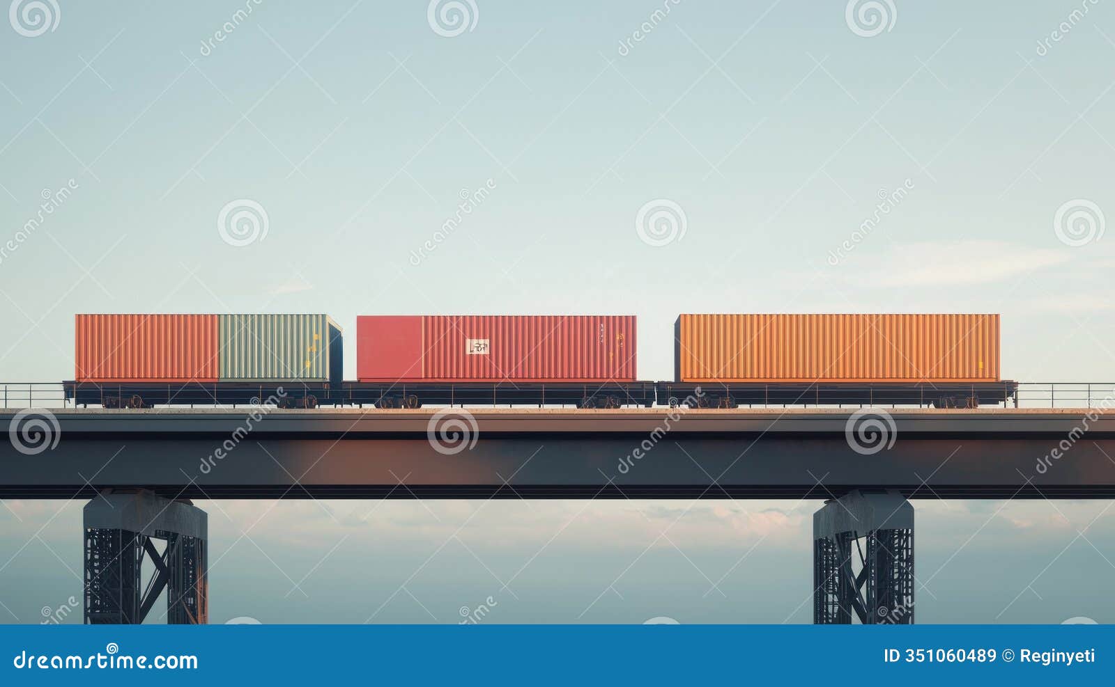 Highresolution 3D Rendering of Isolated Minimalist Container Train ...