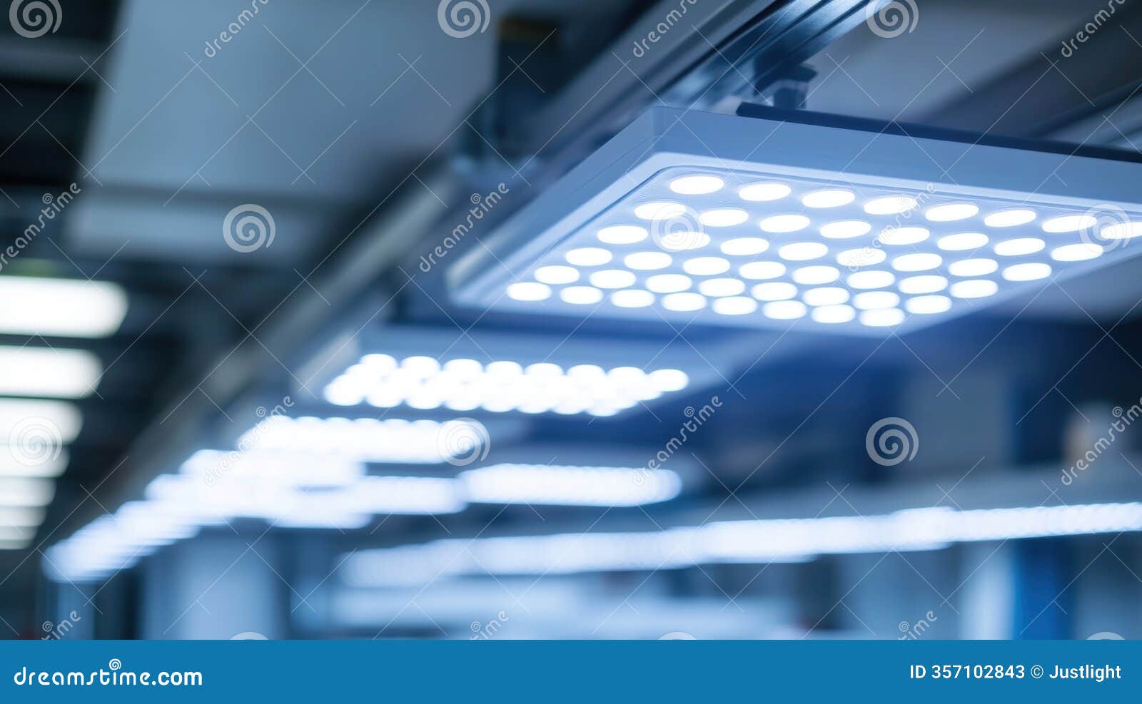A Highresolution Image of LED Lighting Fixtures Illuminating a ...