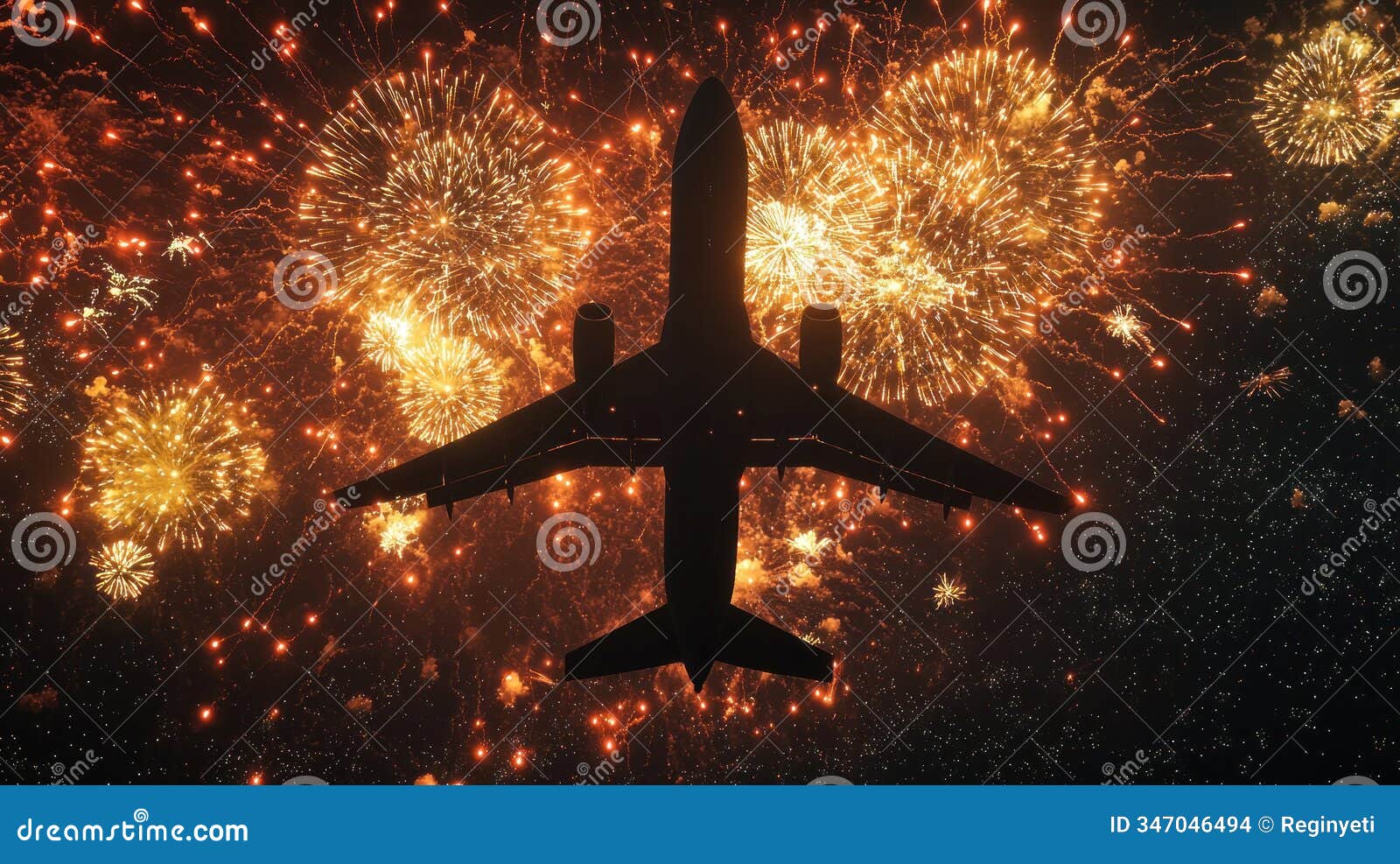 Highresolution 8K Minimalist 3D Art of Plane in Fireworks Stock ...