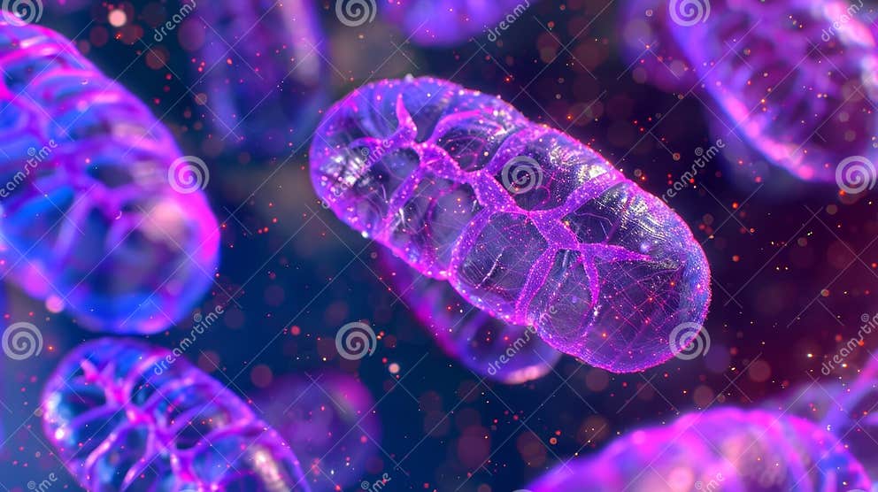 Highresolution Microscope Image of Multiple Mitochondria Cells Each ...