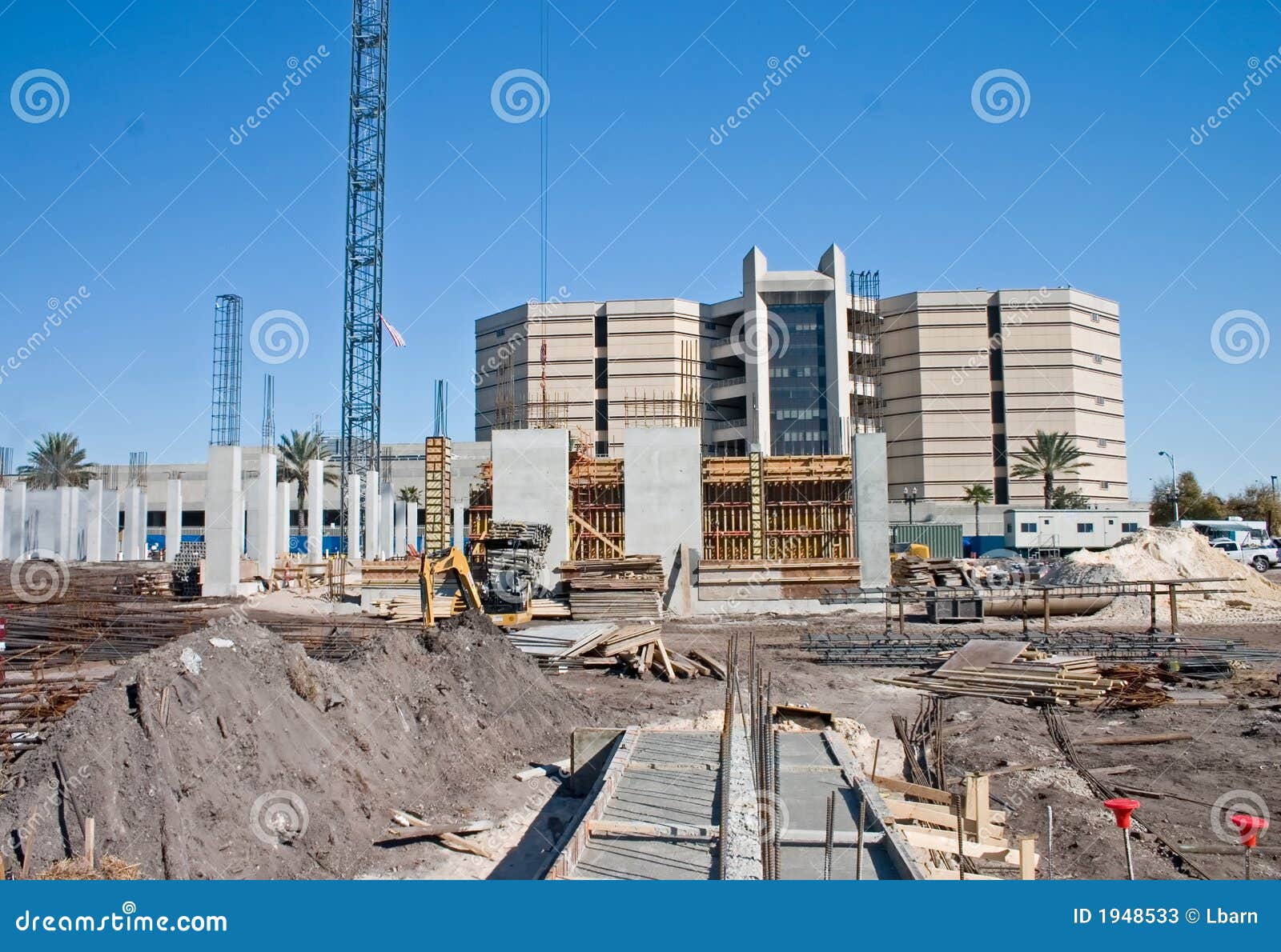Highrise Condo Construction Site Stock Image - Image of concrete, forms ...