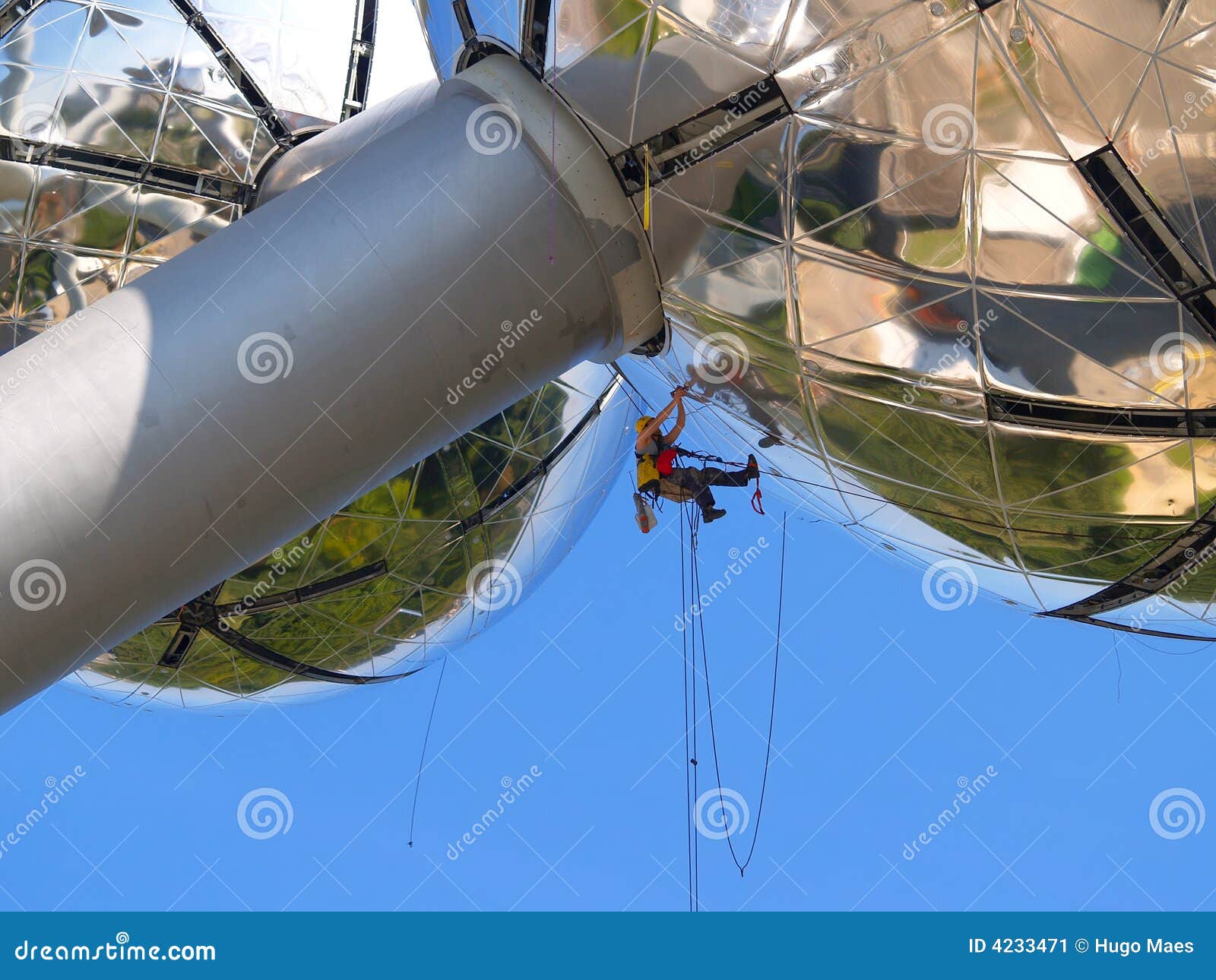 Highrise Construction Worker. Stock Image - Image of laborer, highrise ...