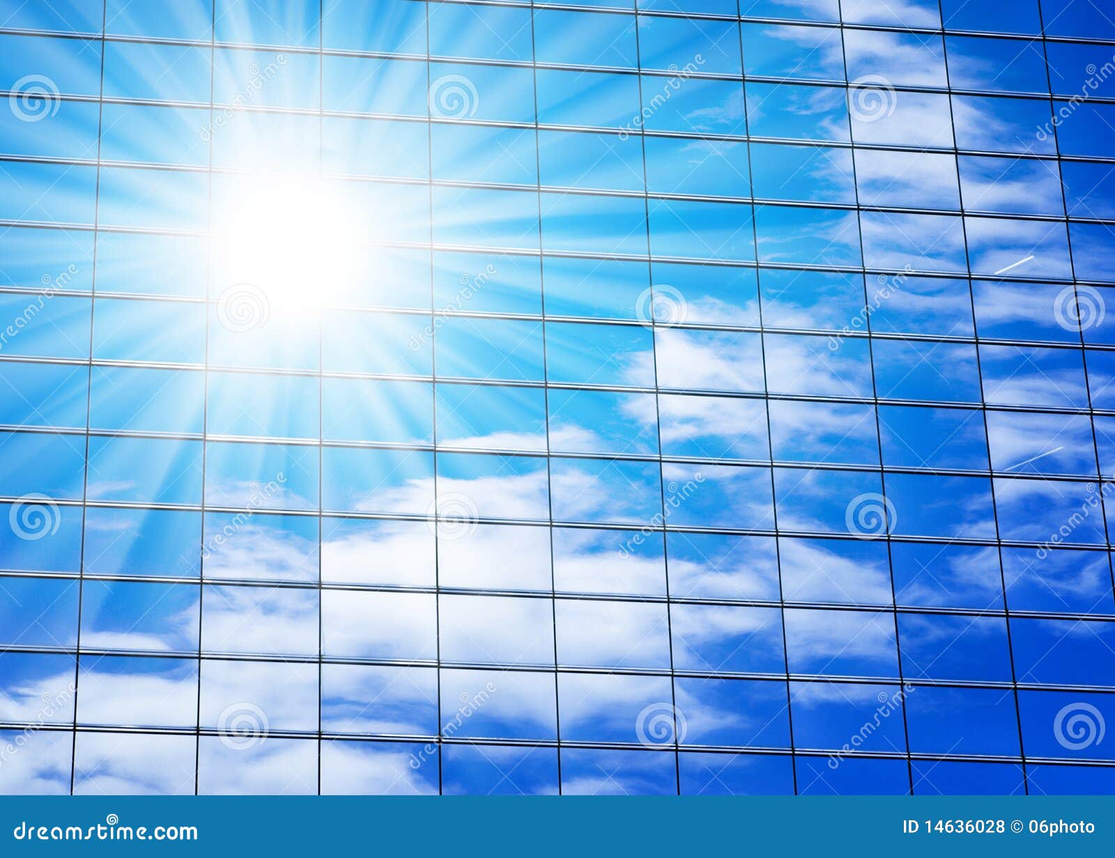 Highrise Glass Building with Sky Stock Photo - Image of cloud, highrise ...