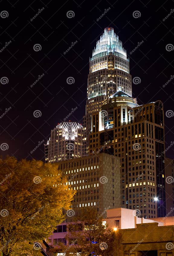 Highrise at night stock image. Image of downtown, america - 7015089