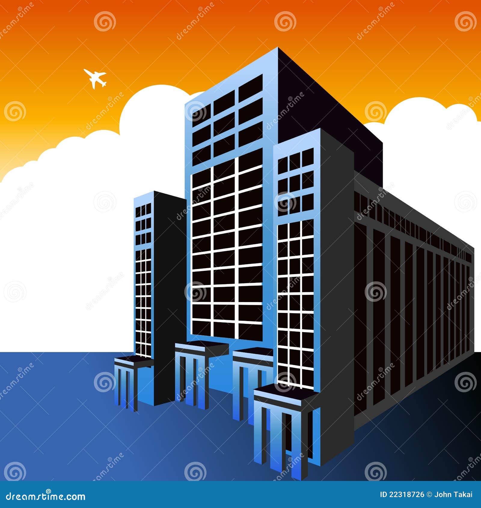 Highrise Office Building stock vector. Illustration of estate - 22318726