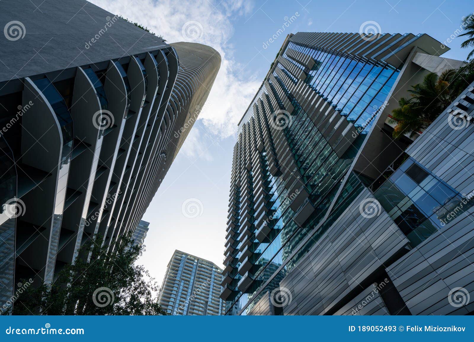 Highrise Skyscrapers Show from Ground Angle Facing Up Stock Image ...