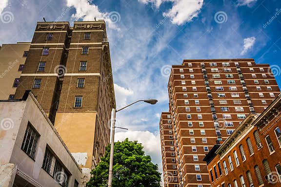 Highrises in Baltimore, Maryland. Stock Image - Image of highrises ...