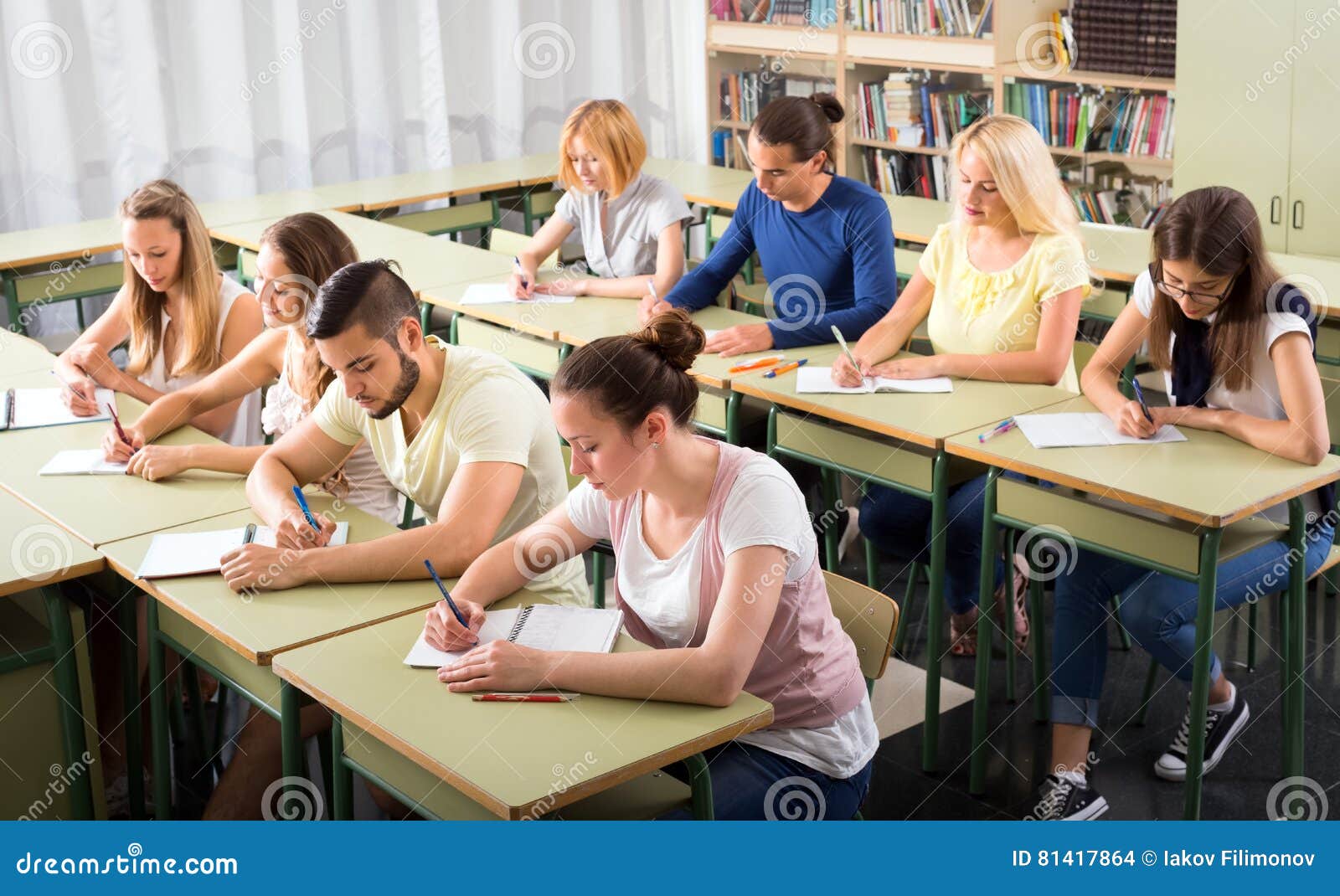 Highschool Students Learning in Classroom Stock Photo - Image of ...