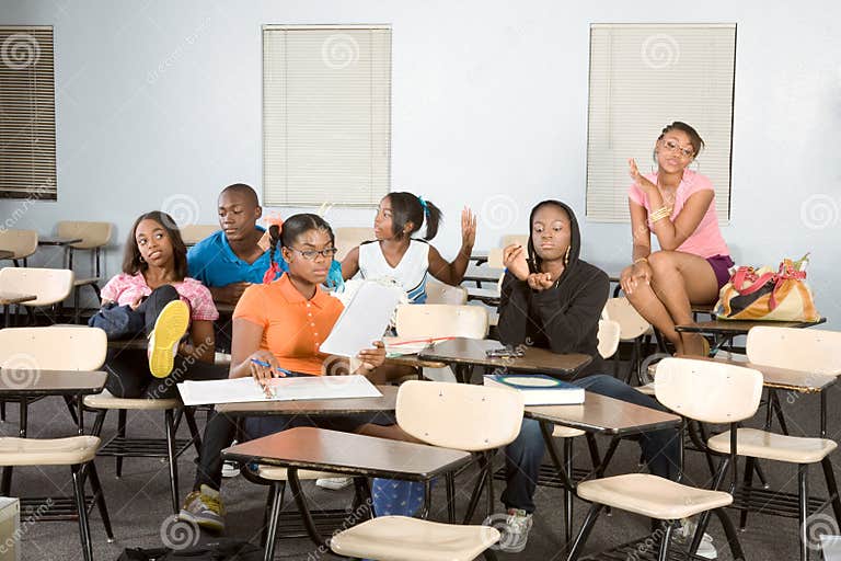 Highschool Students Messing in Class during Break Stock Image - Image ...