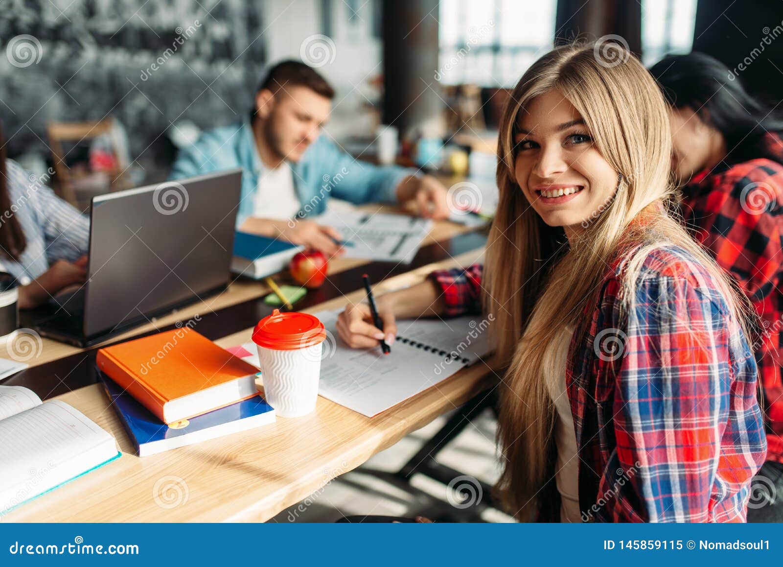 Highschool Students Prepares a Joint Project Stock Image - Image of ...