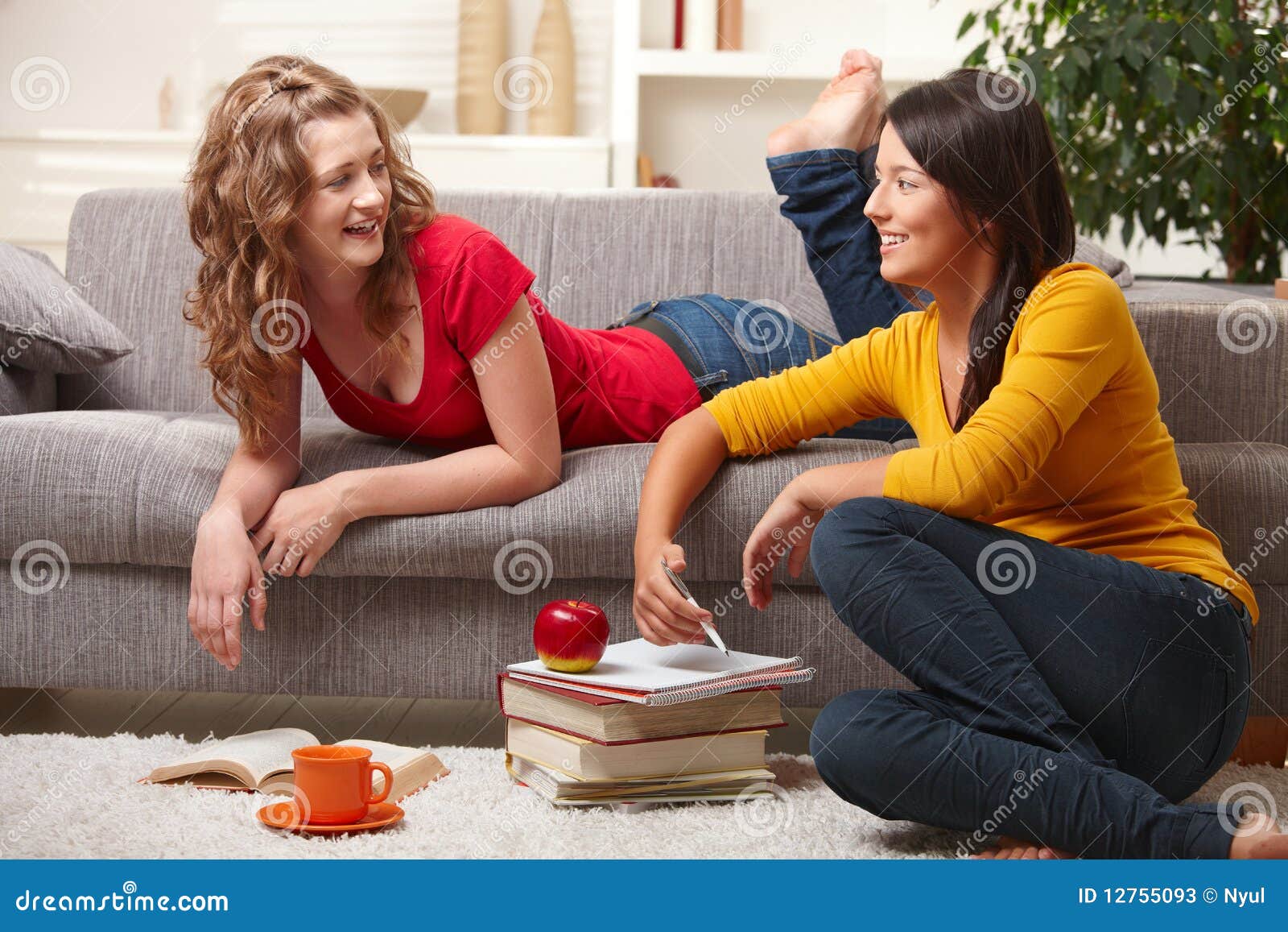 Highscool Students Learning at Home Stock Image - Image of home ...