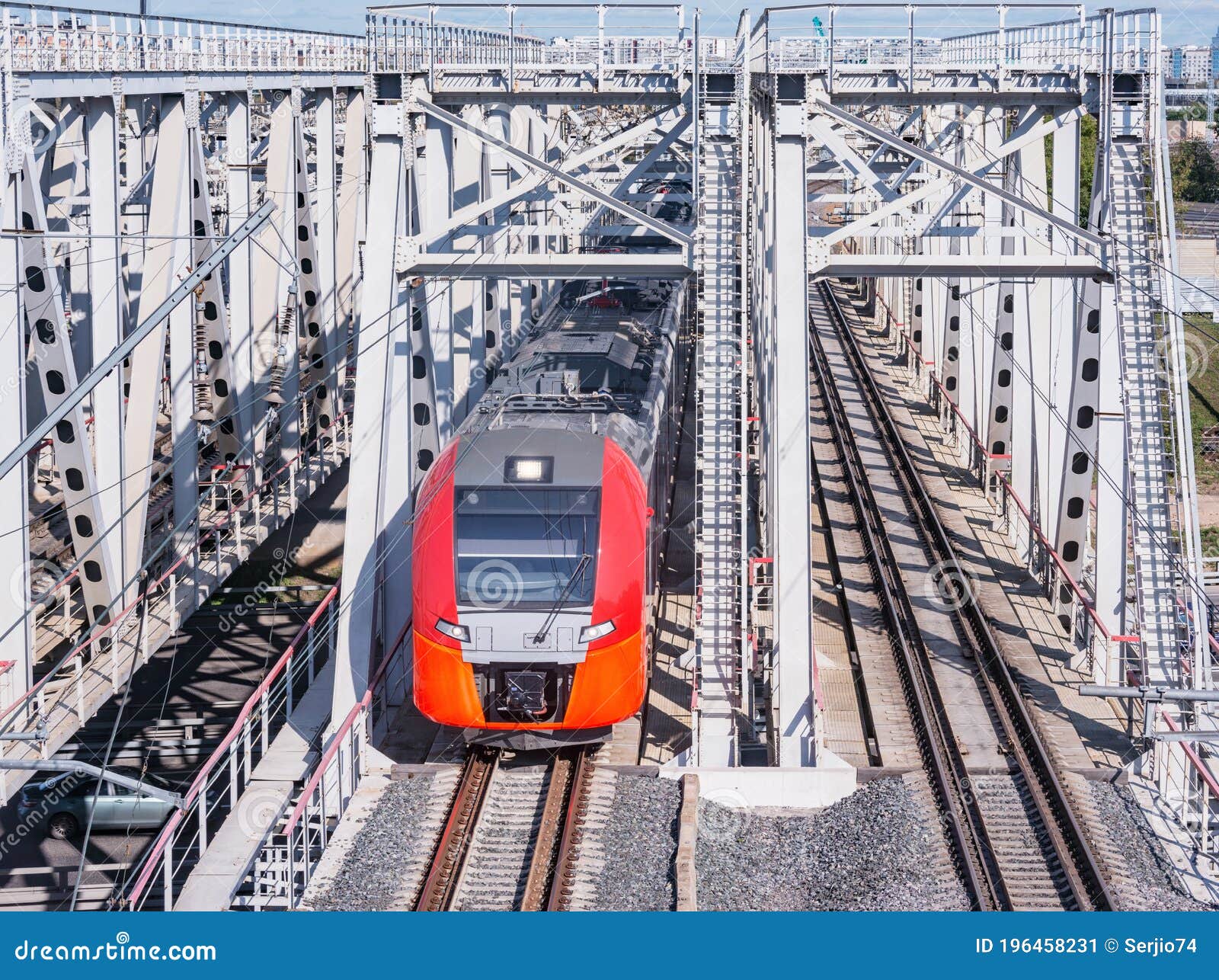 Highspeed Train Moves through the Bridge Stock Image - Image of europe ...