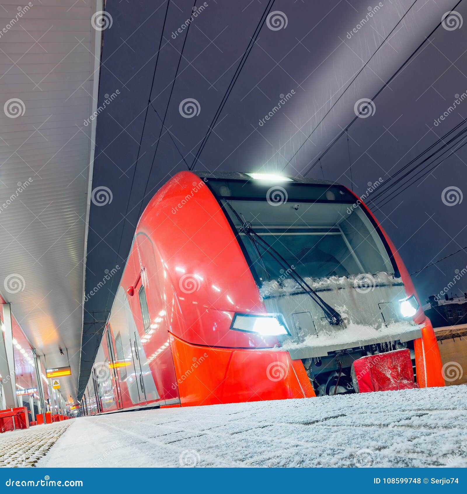 Highspeed Train Stands at the Station Platform. Stock Photo - Image of ...