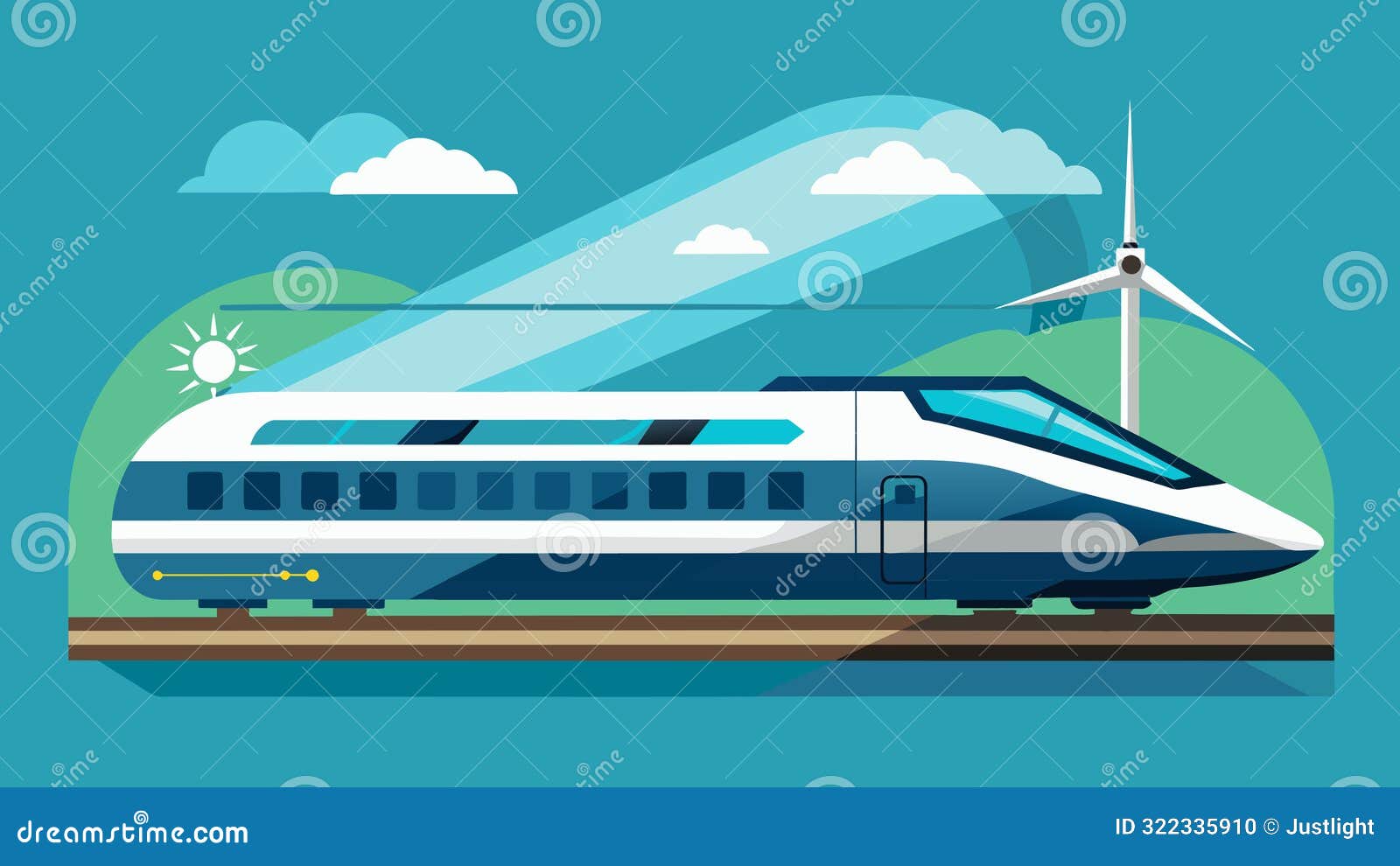 A Highspeed Train Whizzes by Propelled by Renewable Energy Sources and ...
