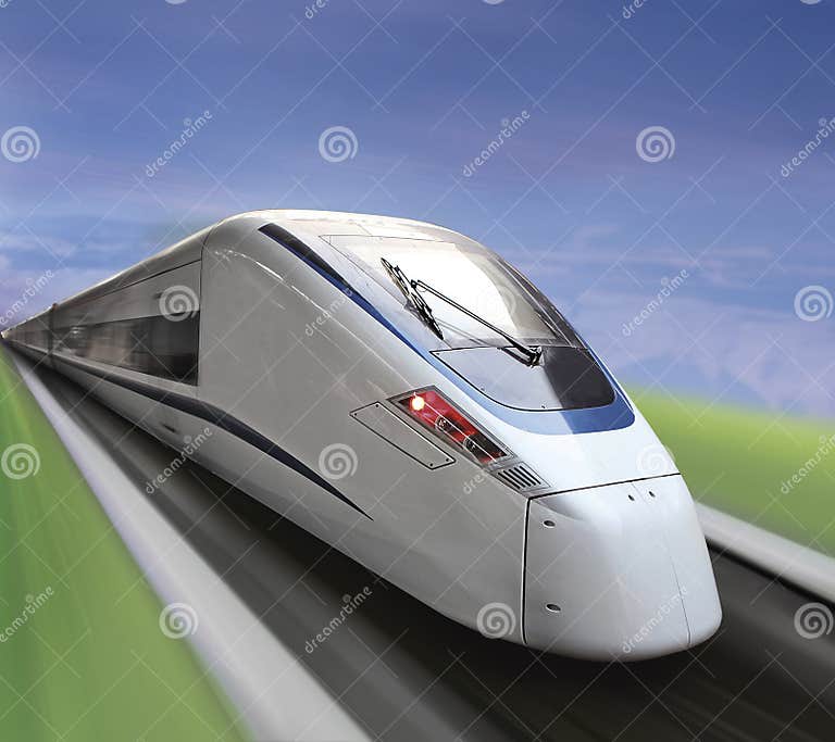 Highspeed white train stock photo. Image of wandering - 17527264