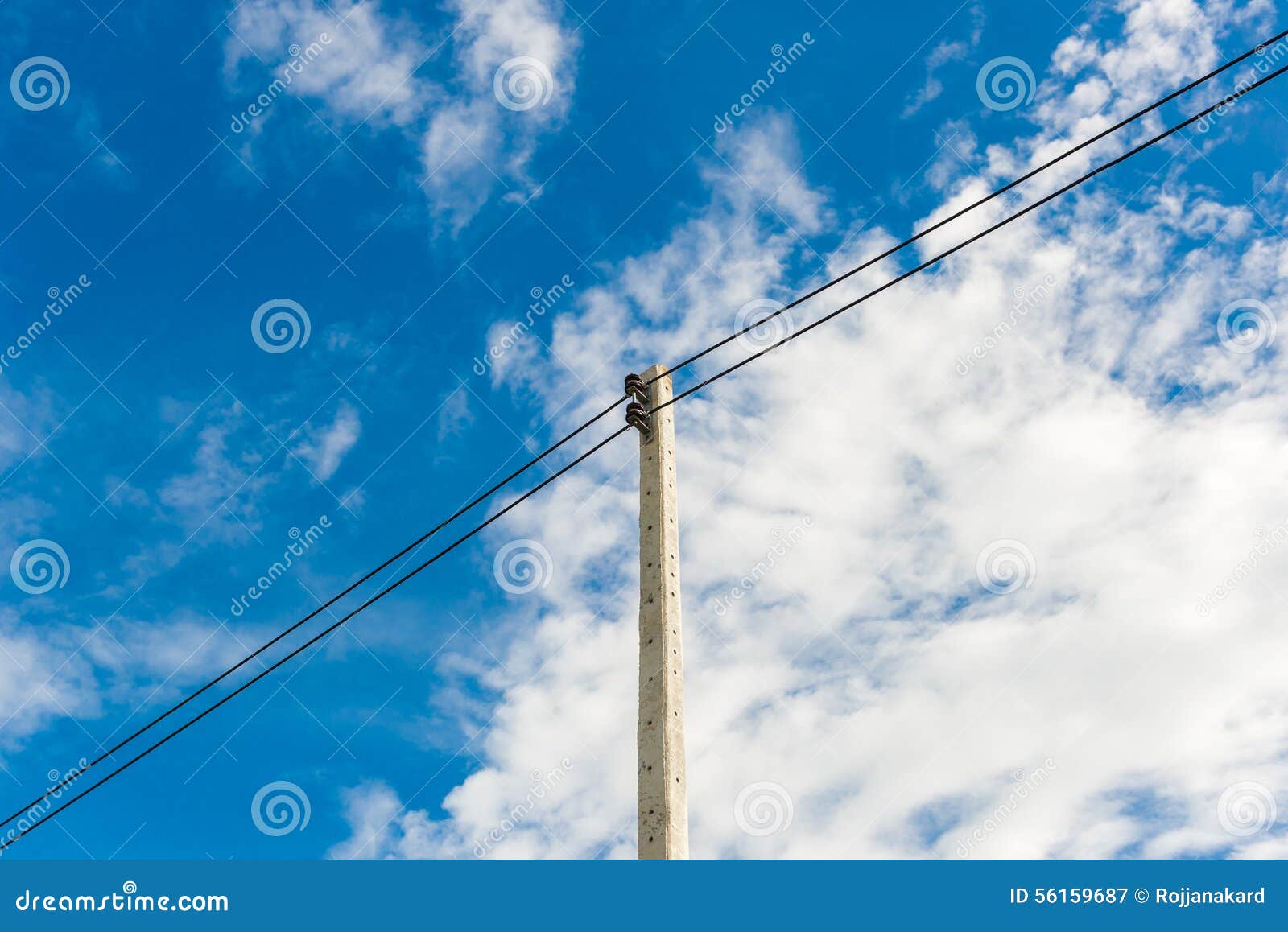 Hight Eletricity Power Line Cable Stock Image - Image of wind, blue ...