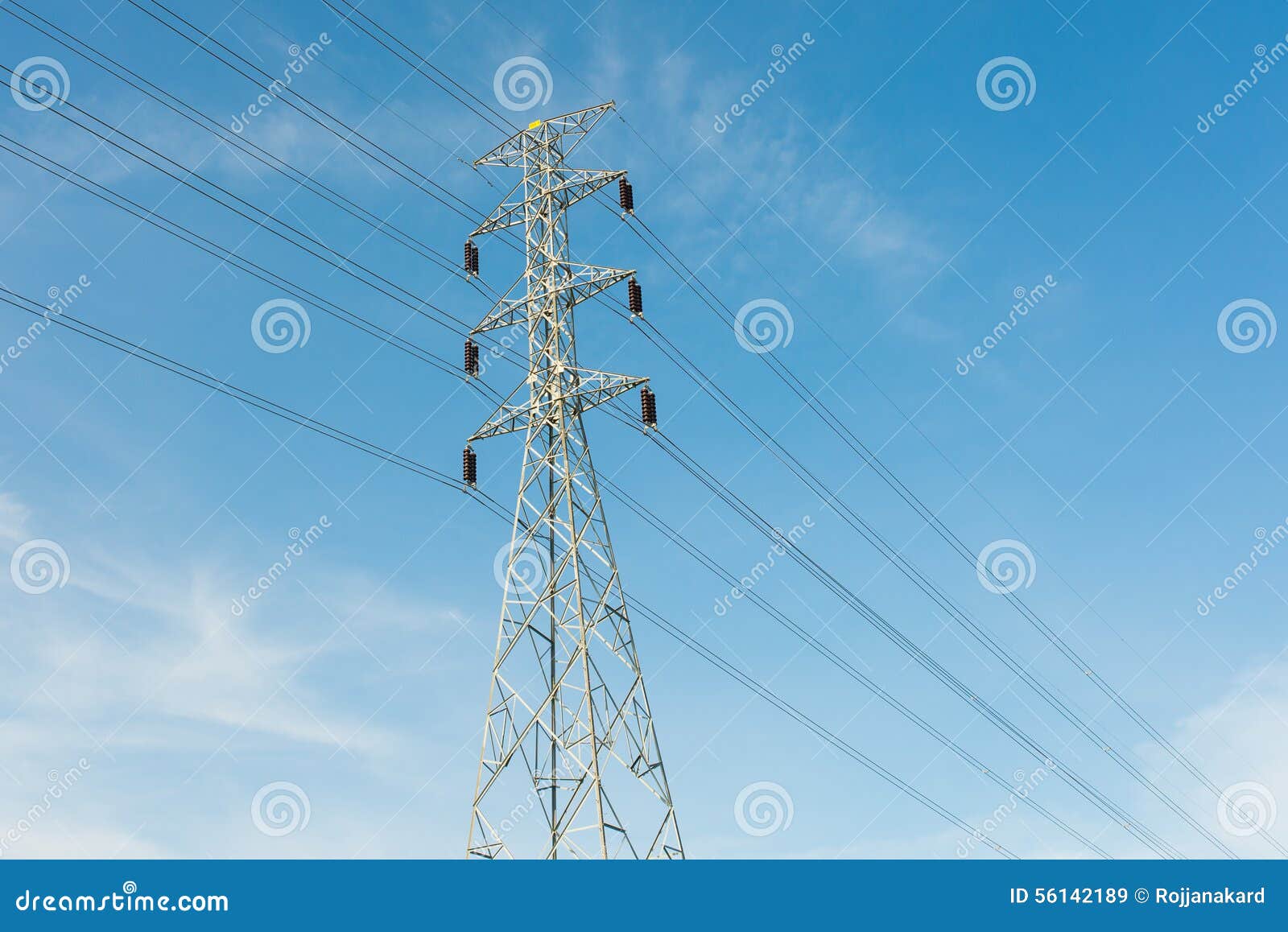 Hight Eletricity Power Line Cable Stock Image - Image of industry ...