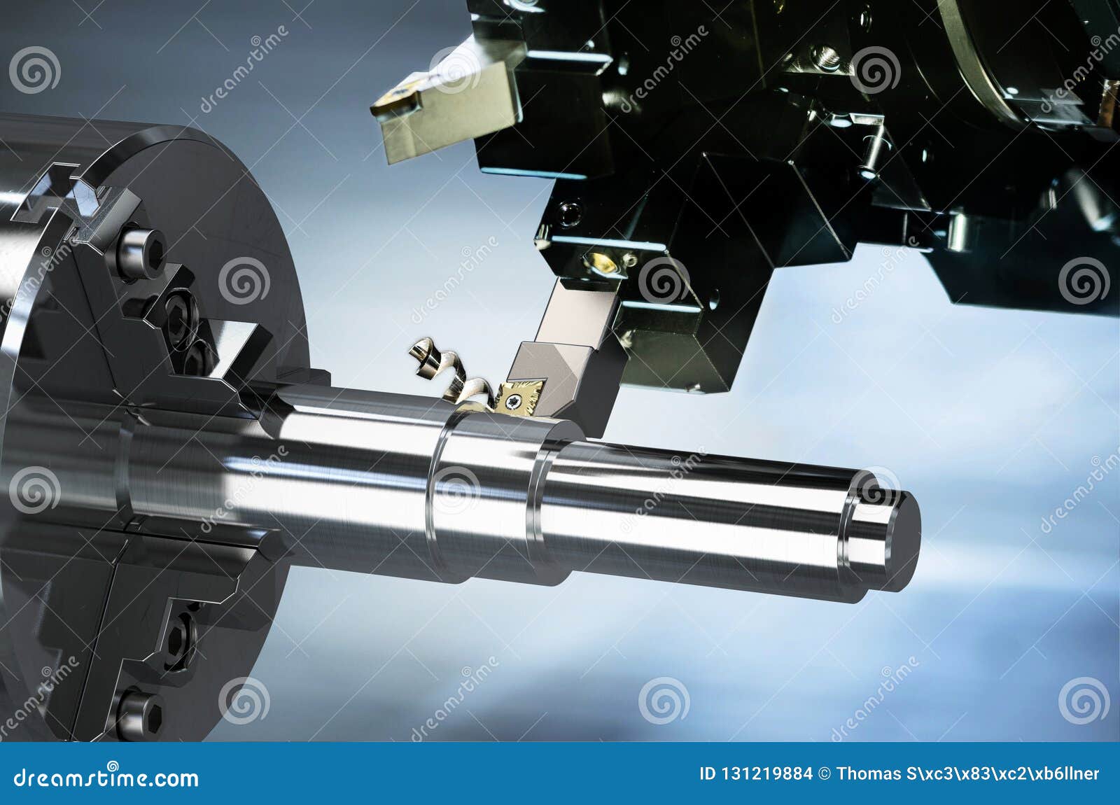 Hight Precision CNC Lathe Machine Stock Photo - Image of equipment ...