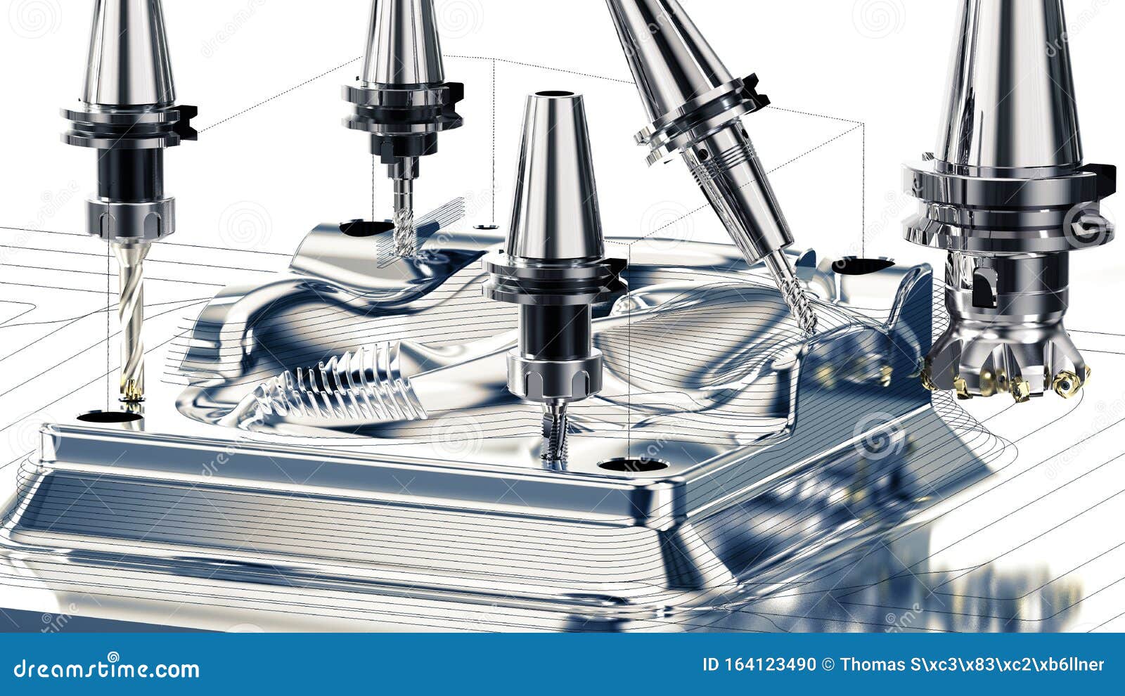 CNC Milling And Lathe Machine Drawings Cartoon Vector | CartoonDealer ...