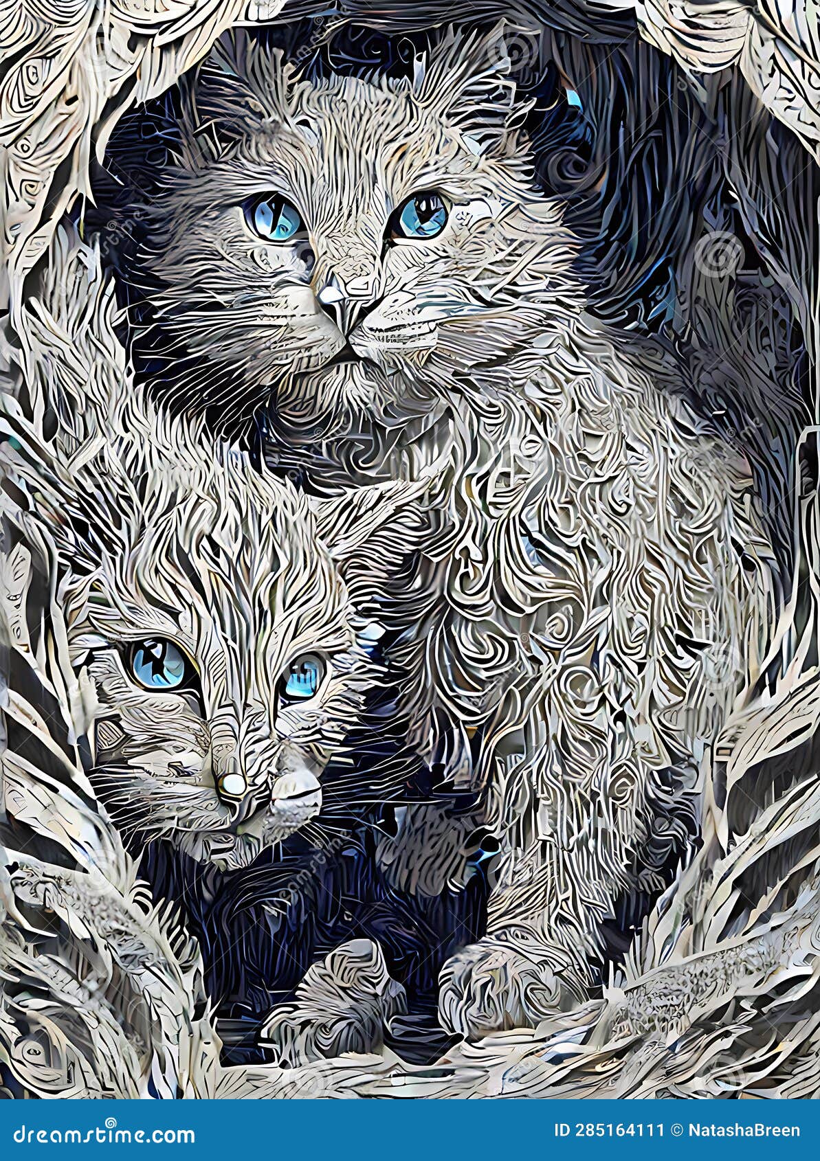 Hightech Boards Chips Matrix Drawing Duotone Color. Stock Illustration ...