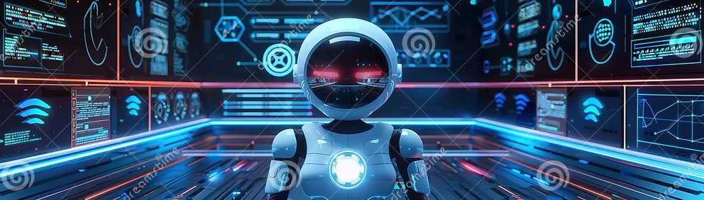 92 Hightech 3D Cartoon AI Cybersecurity System with Advanced Threat ...