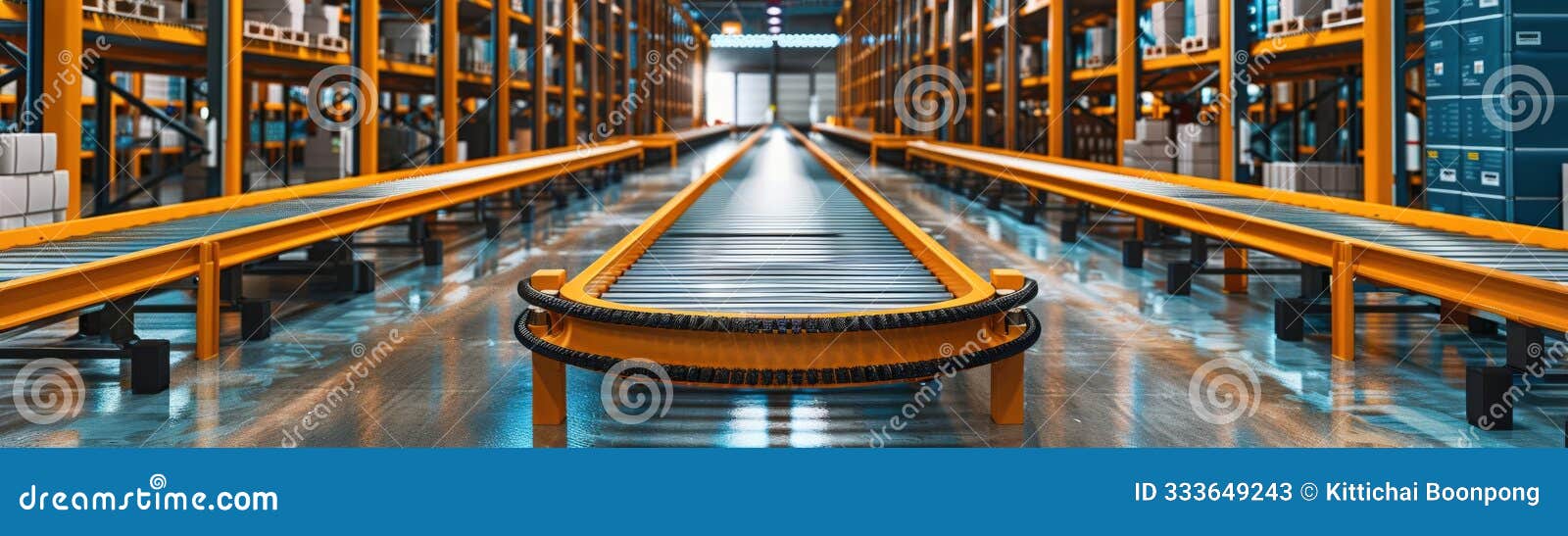 Hightech Distribution Center With Conveyor Belts And Robotic Sorters ...