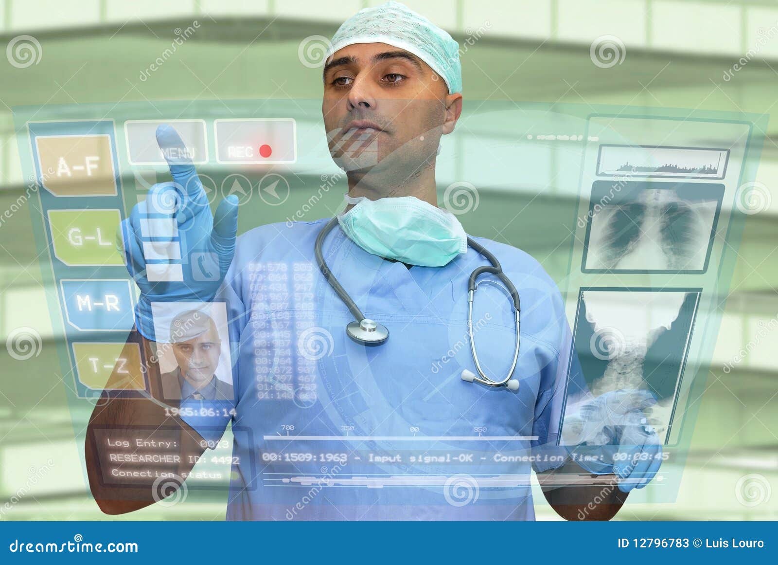 Hightech doctor stock image. Image of hospital, face - 12796783
