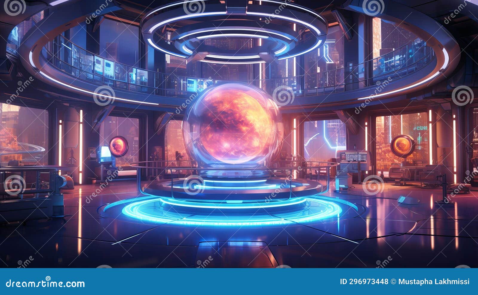 Hightech Innovation Hub Background Stock Illustration - Illustration of ...