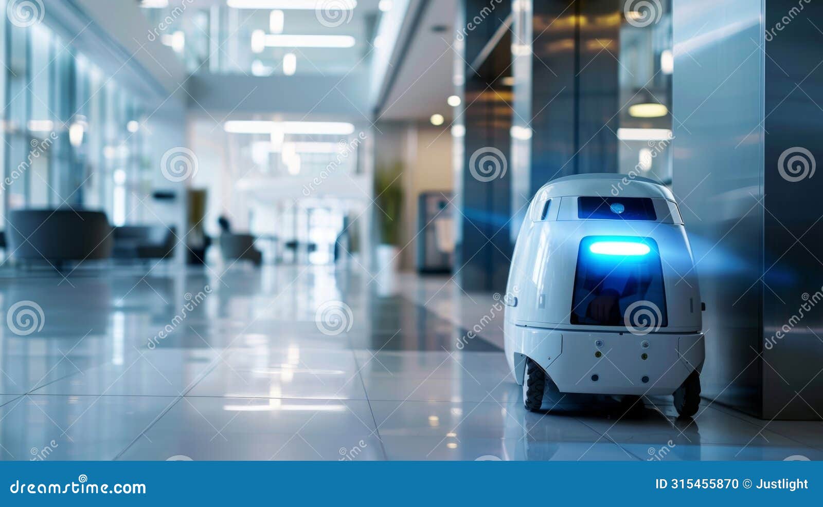 In A Hightech Office Building An Autonomous Security Robot Glides ...