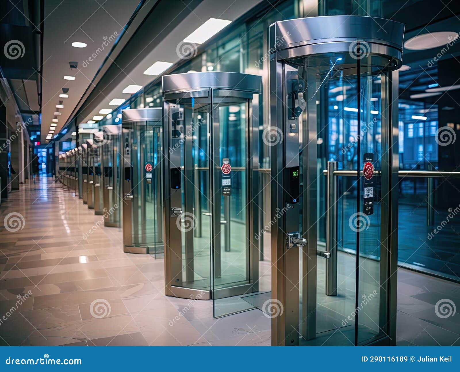 Hightech Office Entrance with Facial Recognition Security Stock ...
